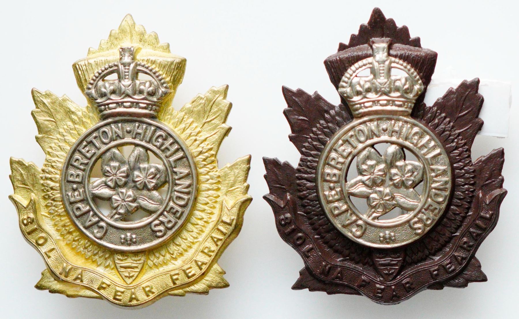Militaria Insignia 1920-50; Cape Breton Highlanders Wm & Bronze Pattern ...