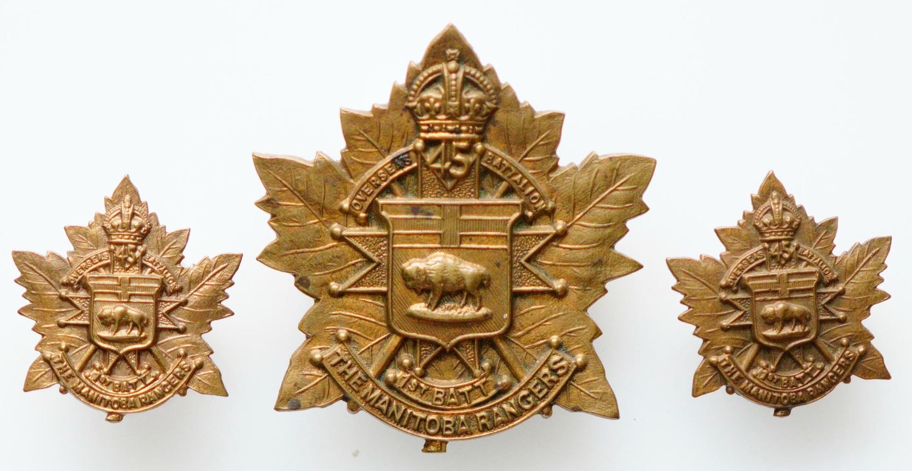 Militaria Insignia 1920-50; The Manitoba Rangers Cap & Collar Badges.