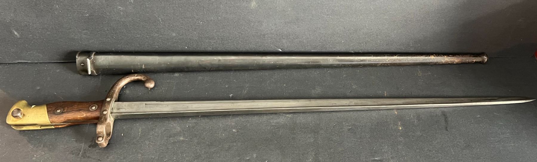 Militaria Bayonet; French M1874 Gras Bayonet by St. √âtienne w/Scabbard ...