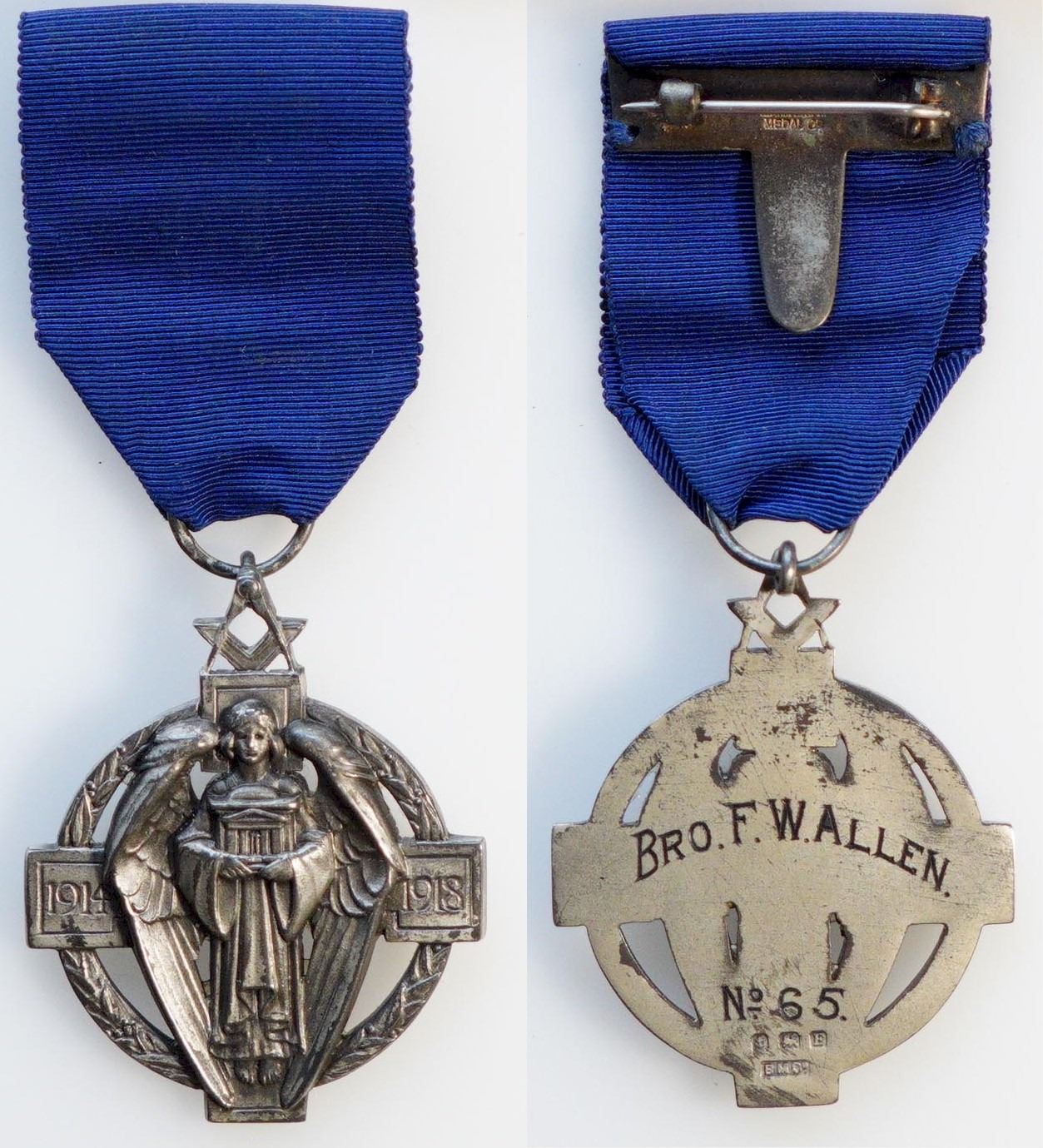 Medal;; 1915 Masonic Hallstone Million Memorial Jewel to ''BRO. F ...