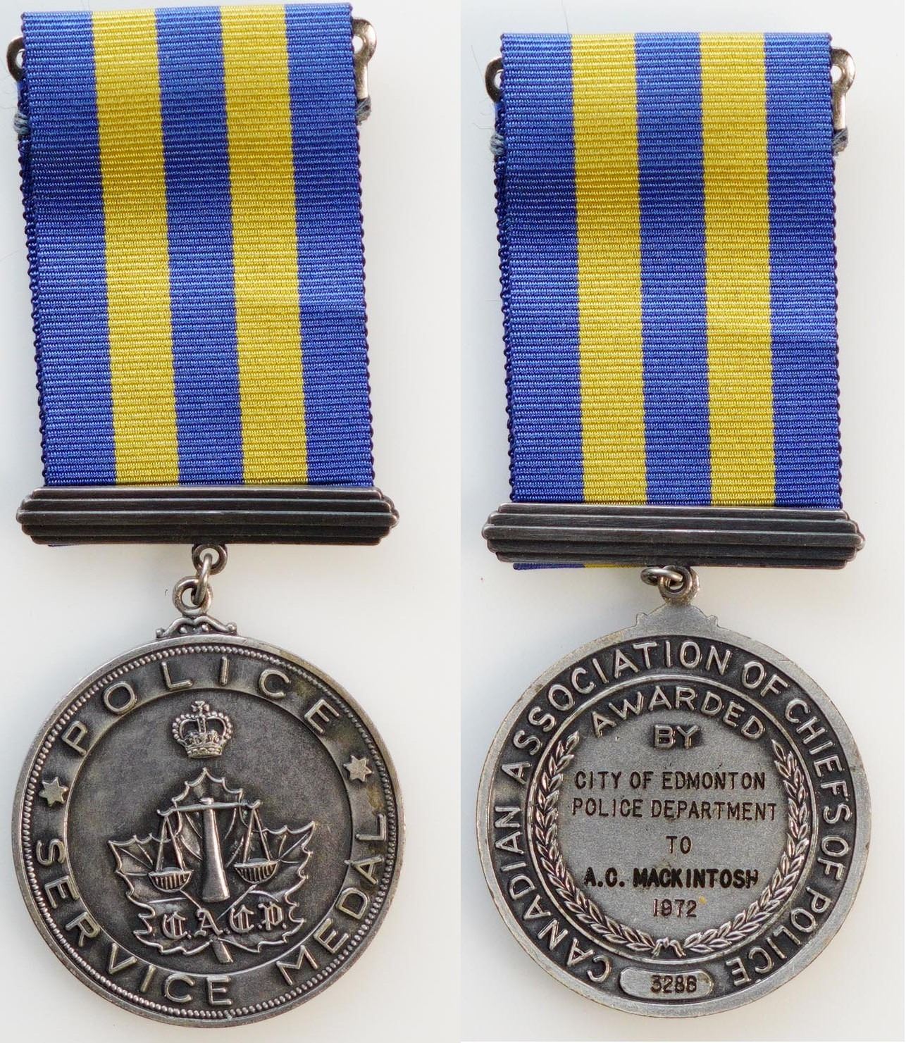 Medal; Police Long Service Medal to ''CITY OF EDMONTON POLICE ...
