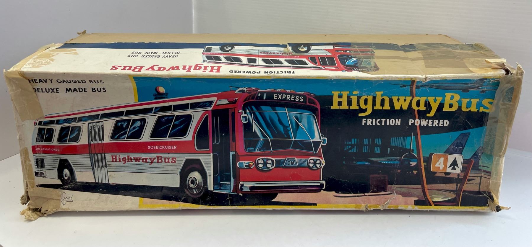 Vintage - Japan Friction Tin Toy Highway Bus Scenic Cruiser in Original ...
