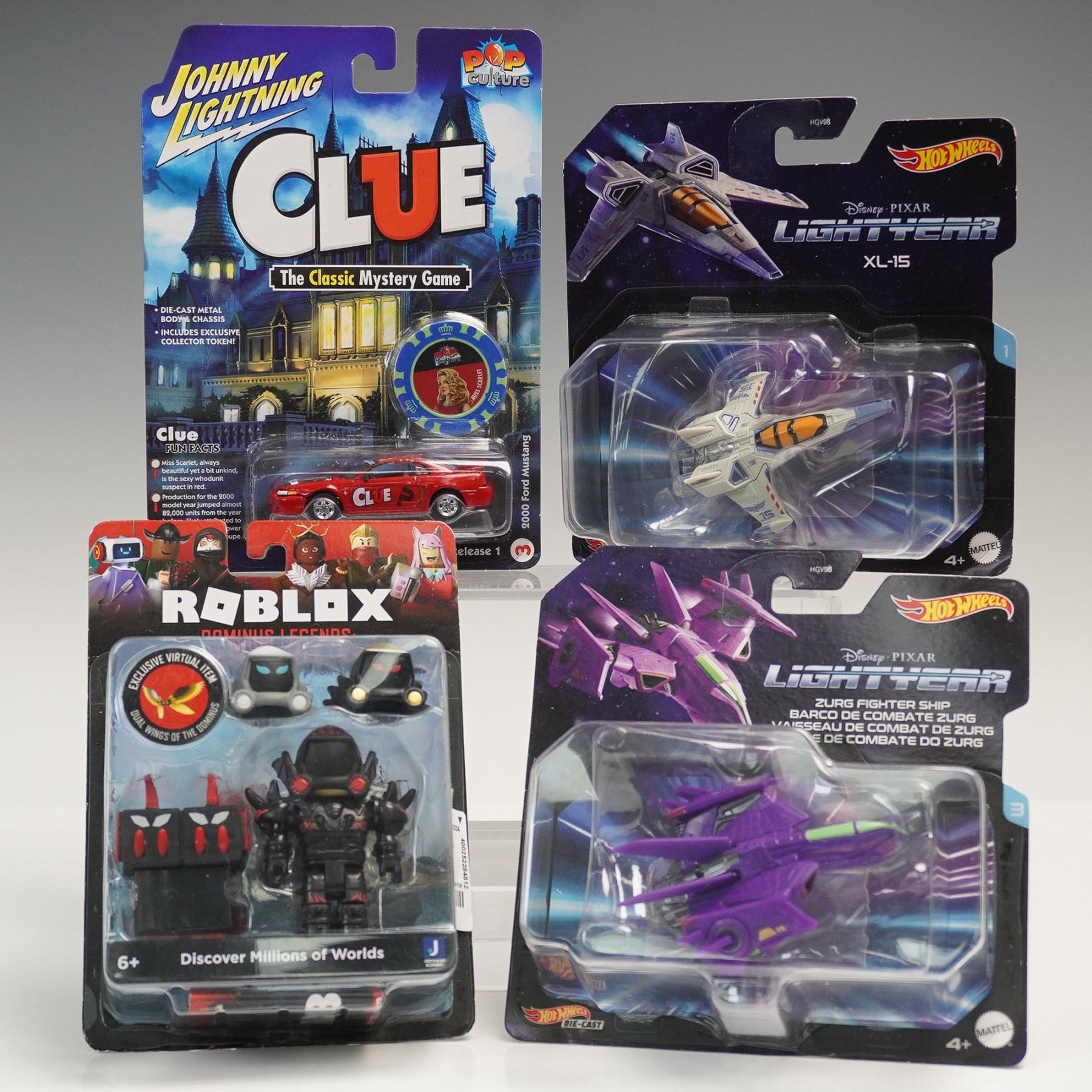 4pc Action Figure and Die-Cast Vehicle Lot, Roblox and Hot Wheels