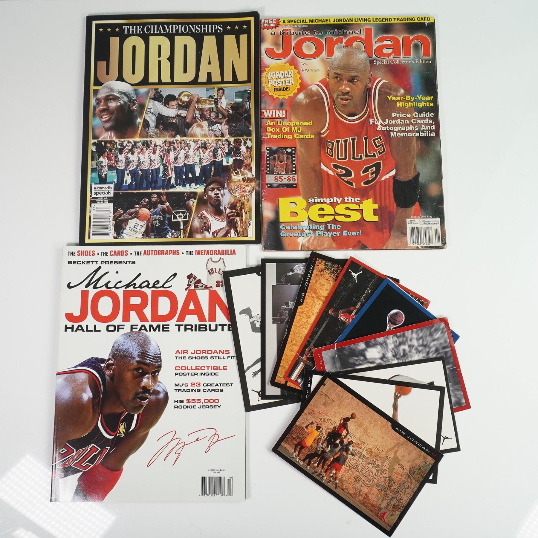13pc Michael Jordan Memorabilia Lot, Cards and Magazines