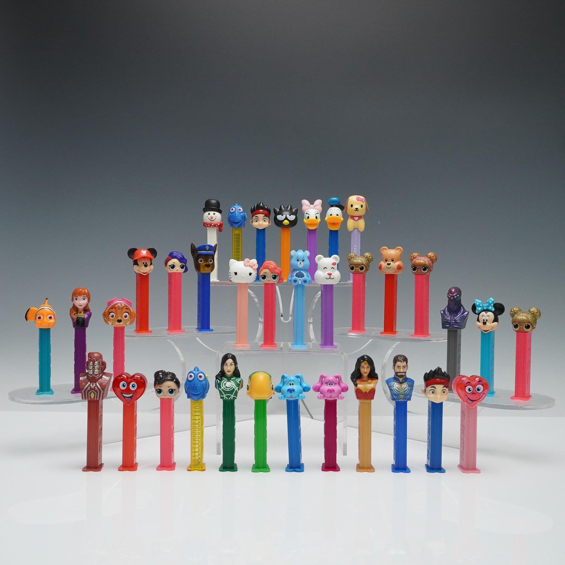35pc Assorted PEZ Dispenser Collection, Cartoon and Movie Characters