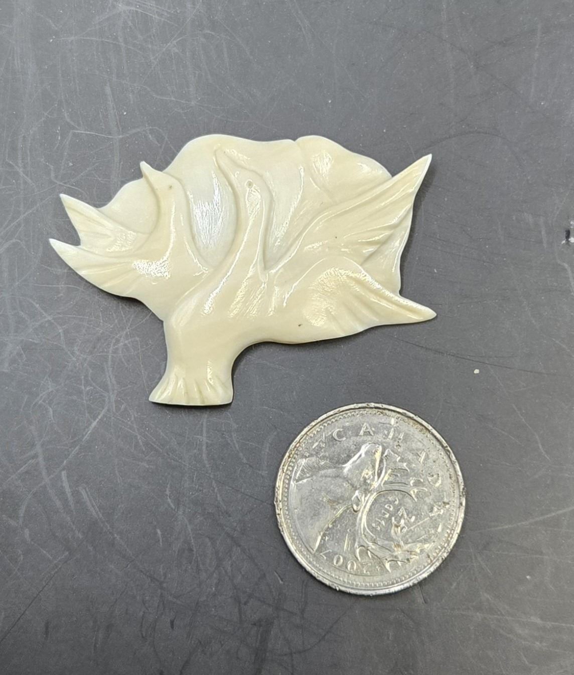 Circa 1960s Bone Carving of Geese