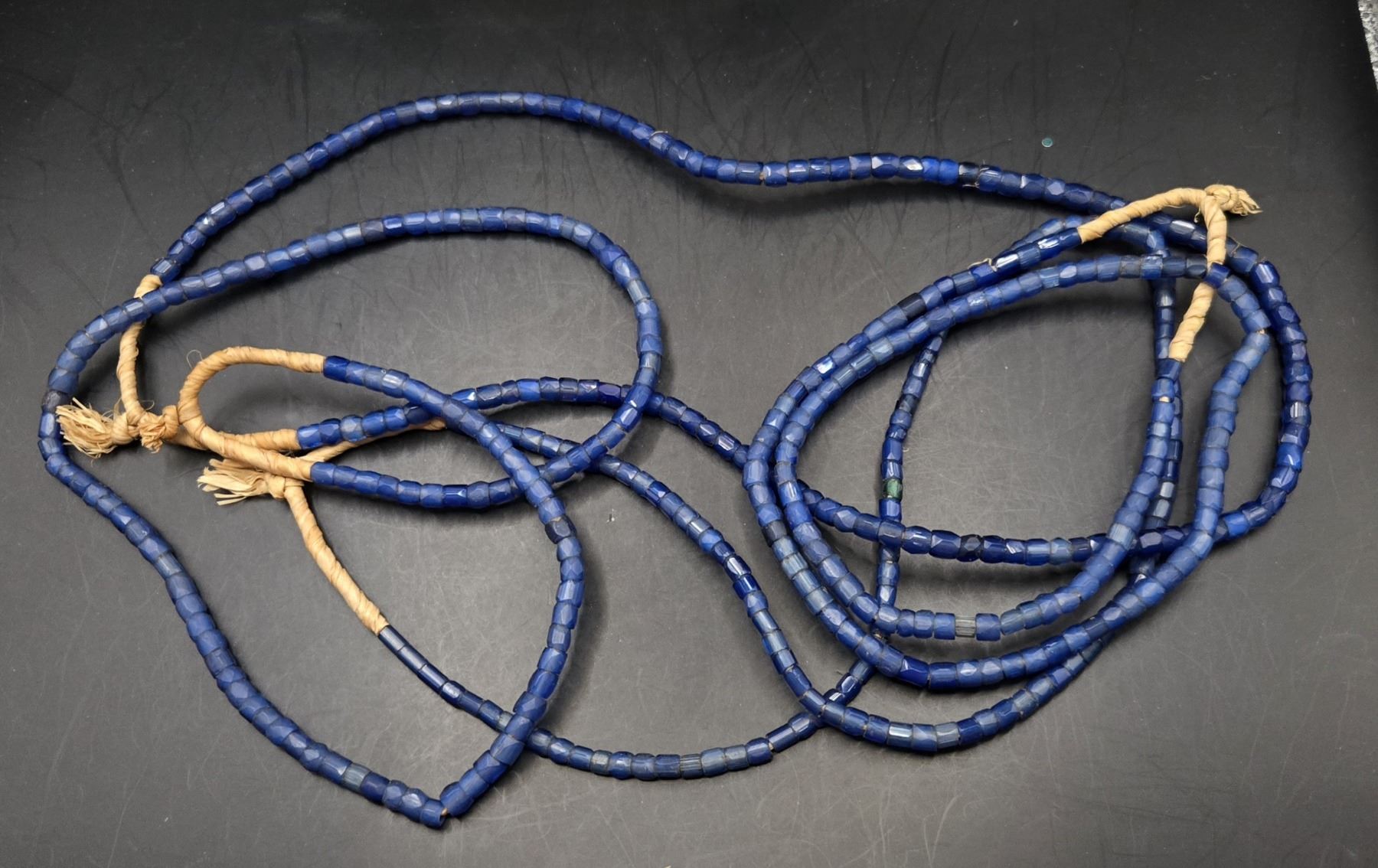 Four 24” Strands of Antique Blue Russian Trade Beads