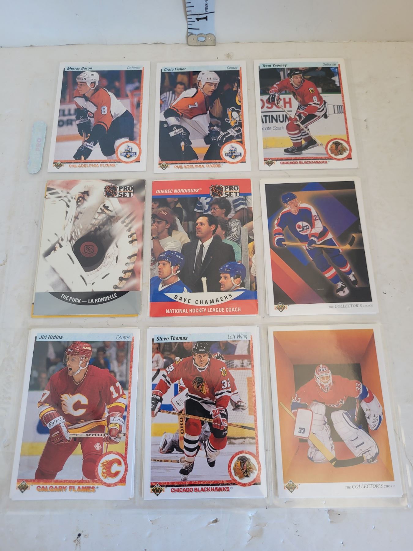 Sheet of Sports Trading Cards