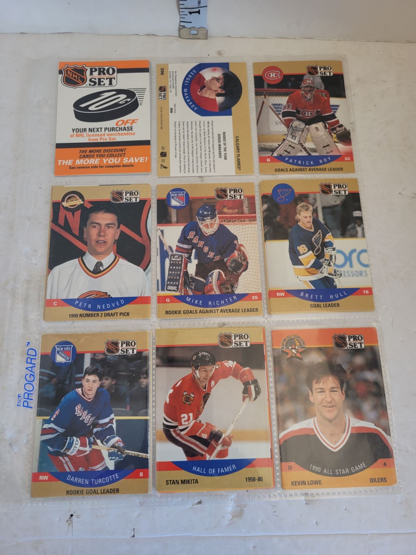 Sheet of Sports Trading Cards