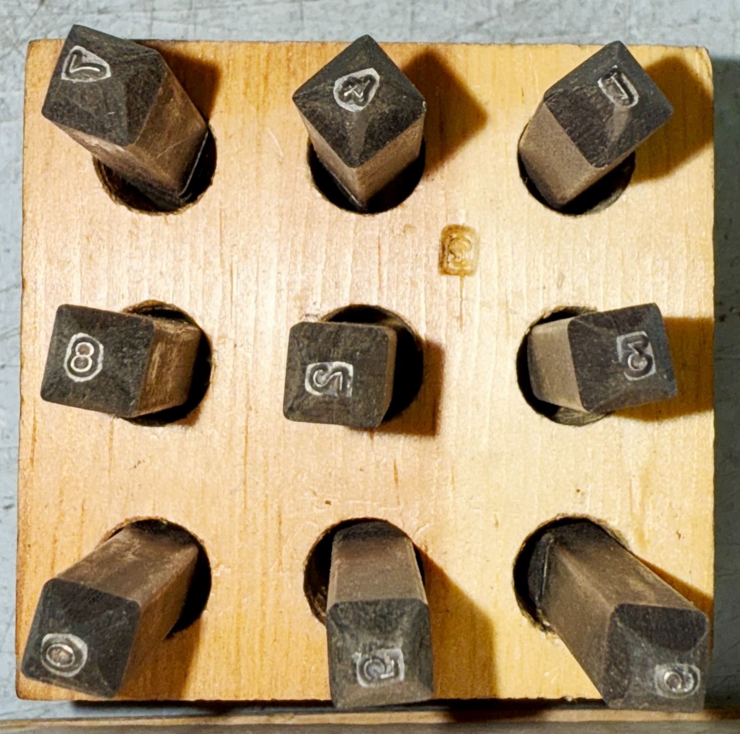Steel Punch Stamp Die Set Metal Steel Tool Numbers 0-9 - 1/16th