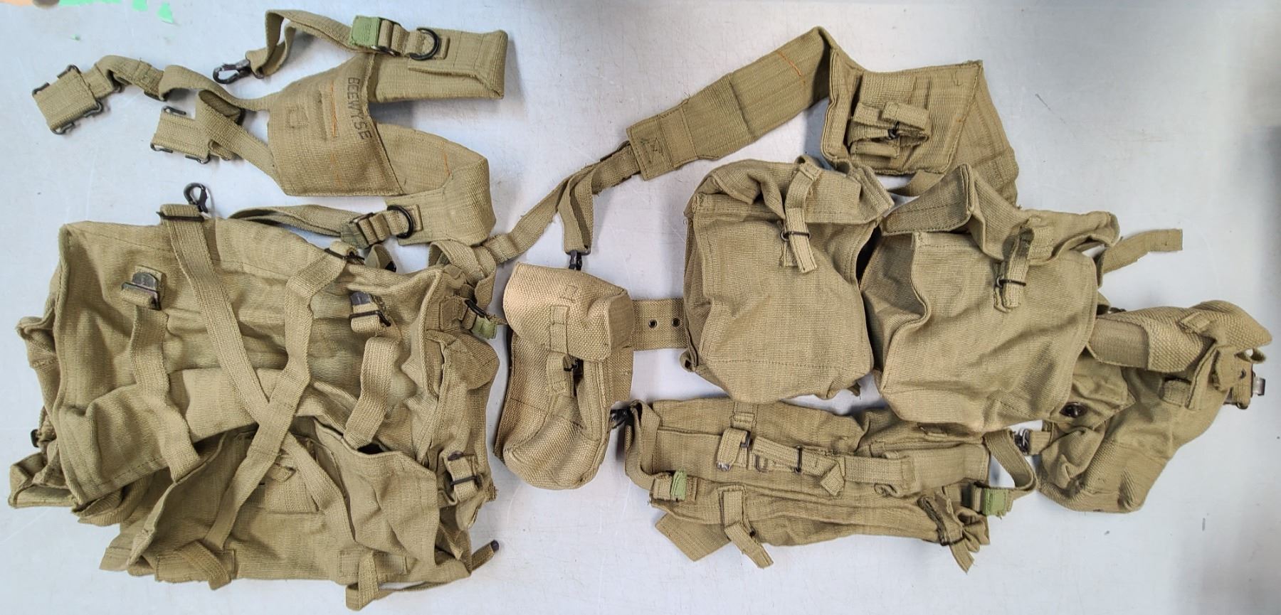 British Military Load Bearing Harness & Belt with Full Set Pouches PLUS