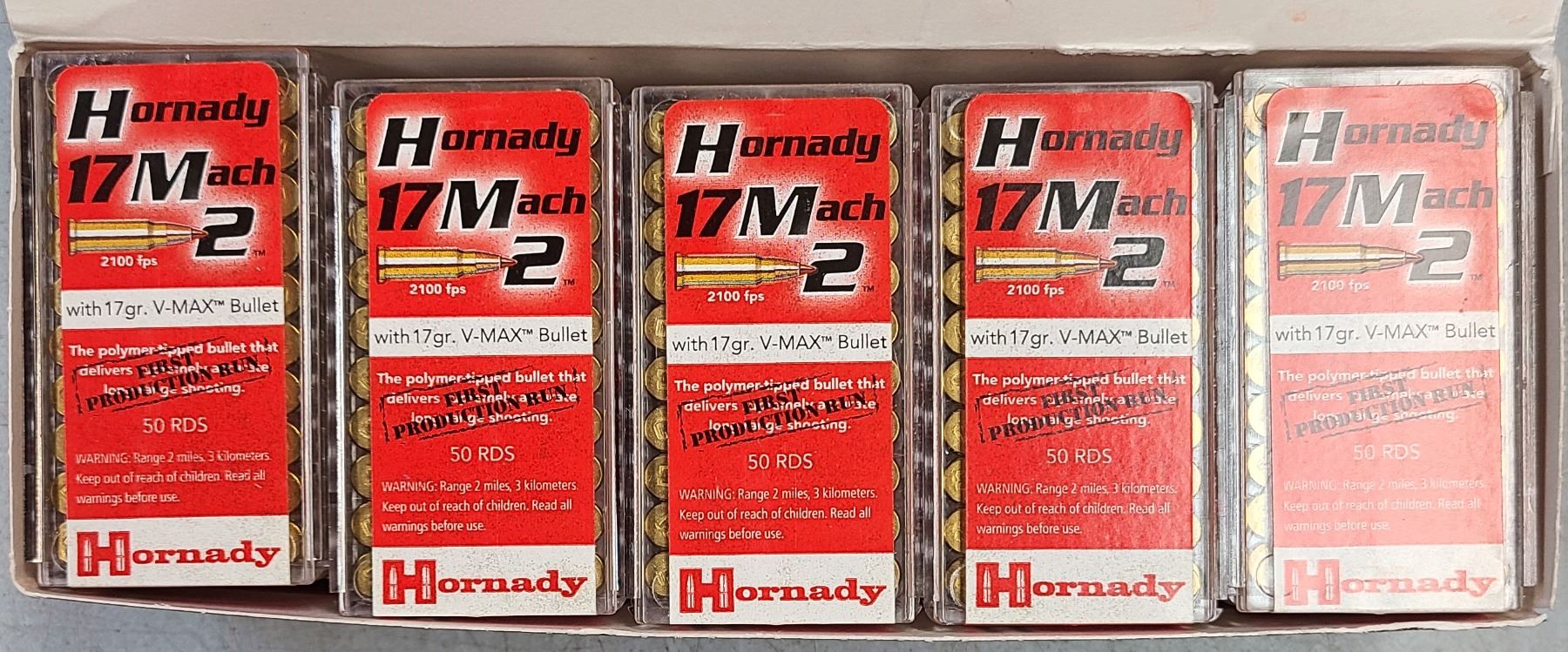 17 Mach 2 Hornady 17 gr V-Max Bullet - 500 rds