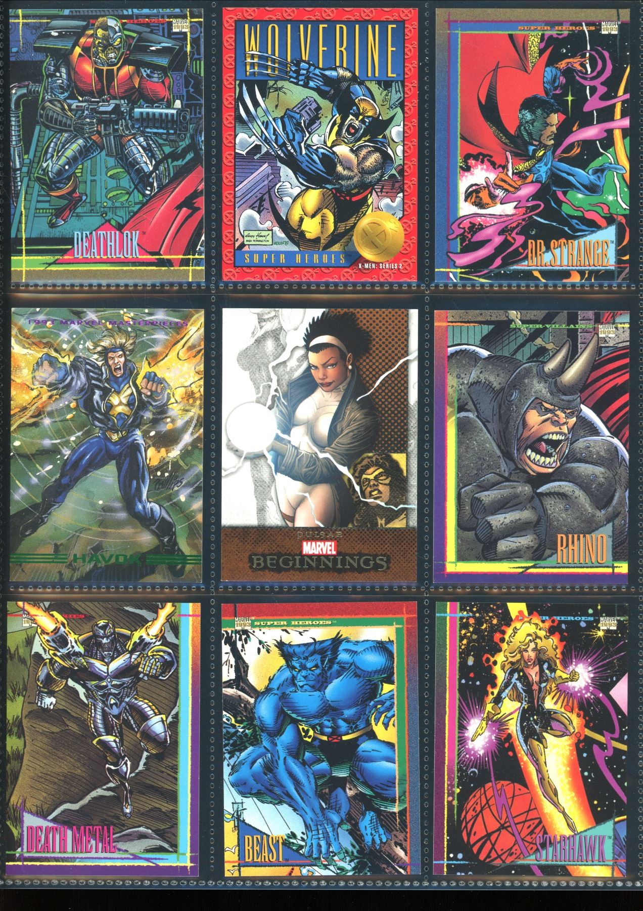 Lot Of 9 Various Marvel Collector Cards