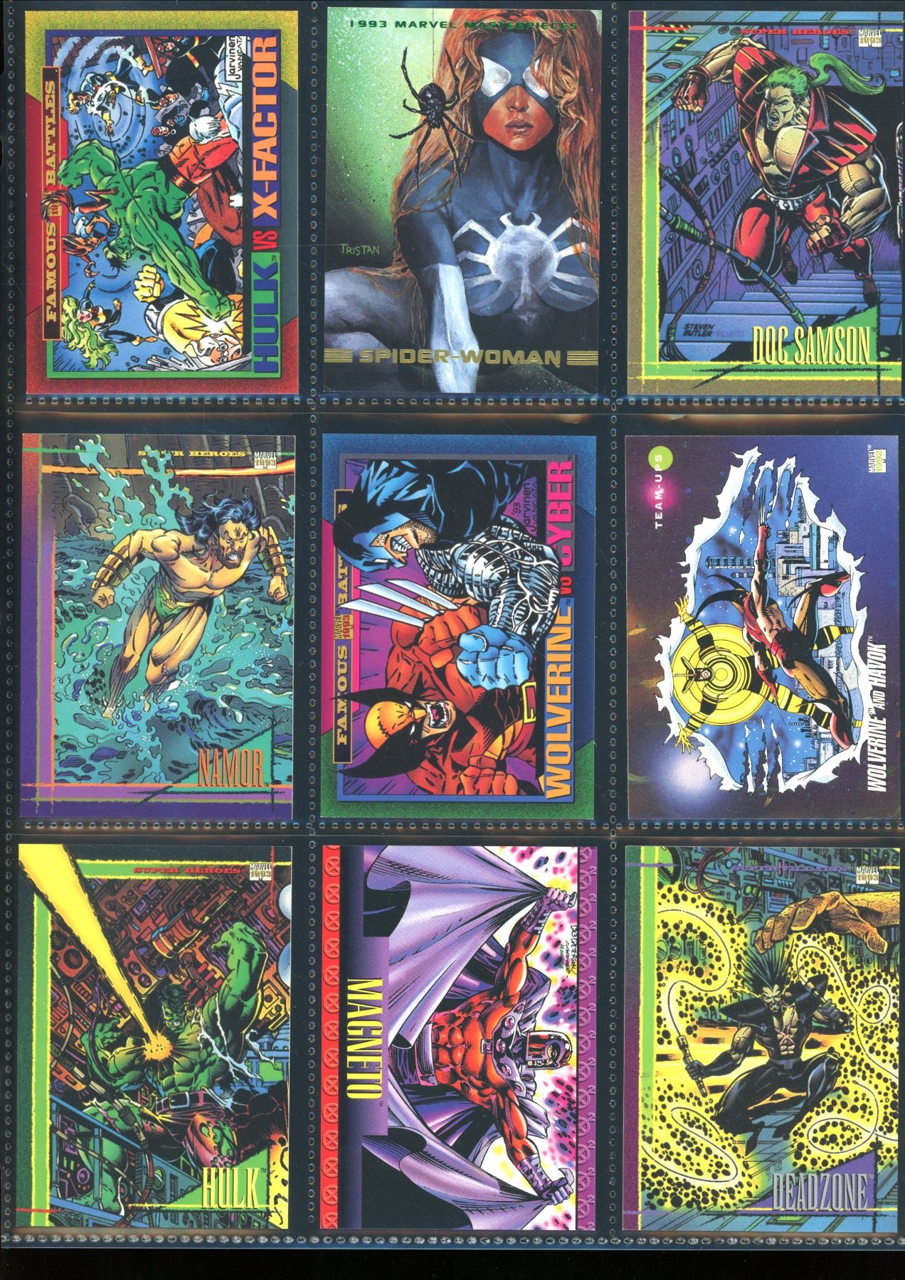 Lot Of 9 Various Marvel Collector Cards