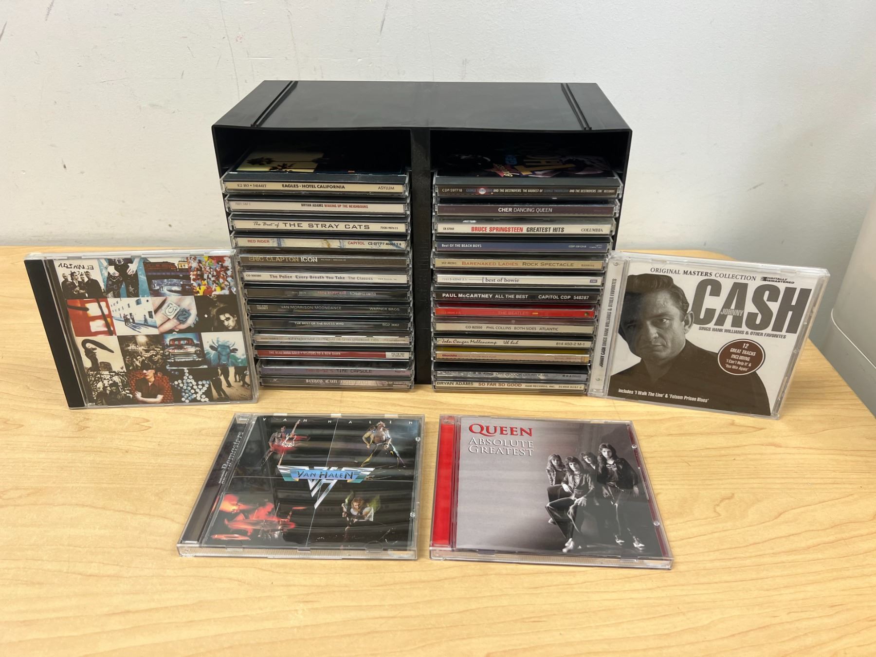 CD Music Lot Compact Discs & Holder - good mix - see all photos
