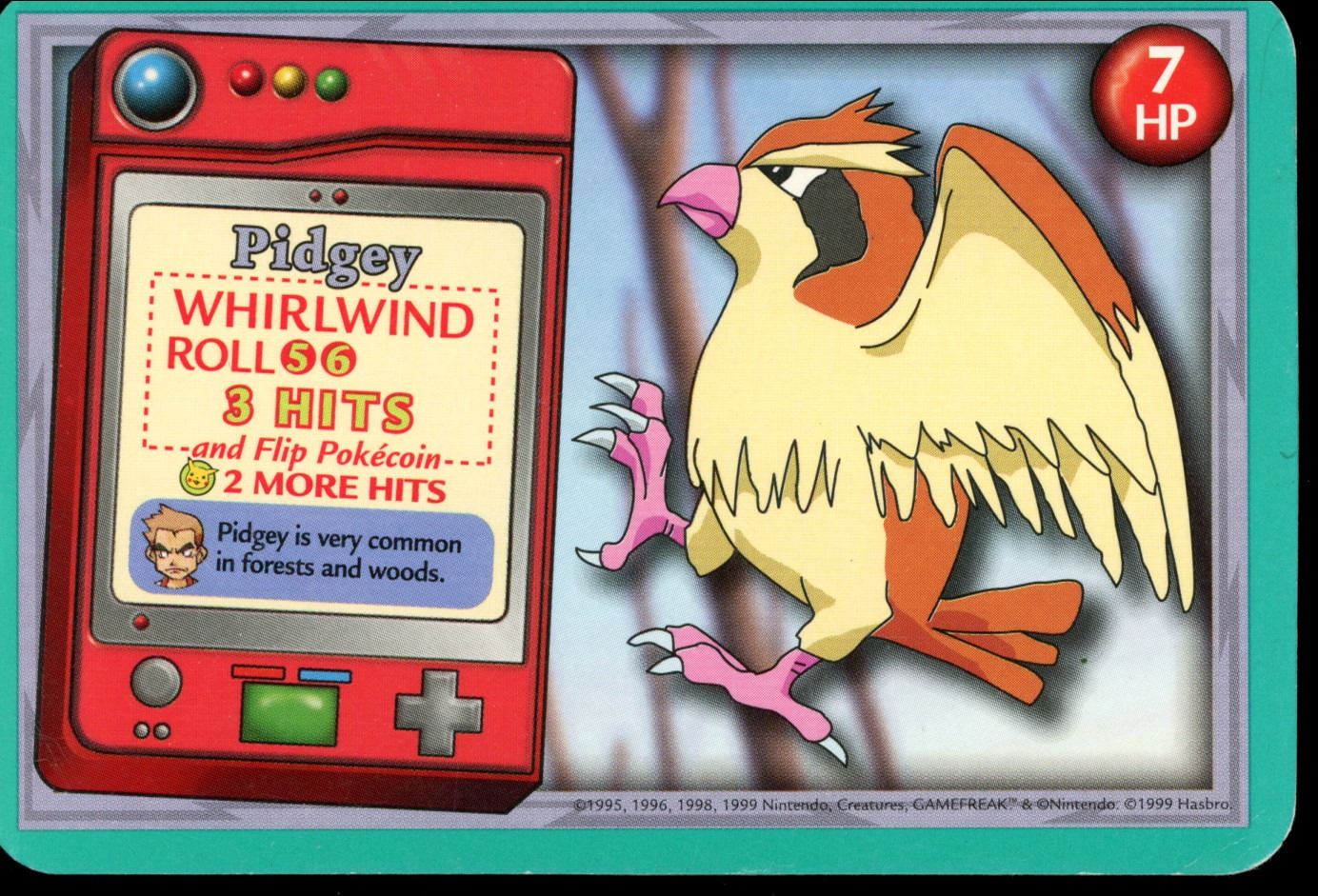 Pokemon JR Adventure 3.5" x 4.5" Game Card Pidgey