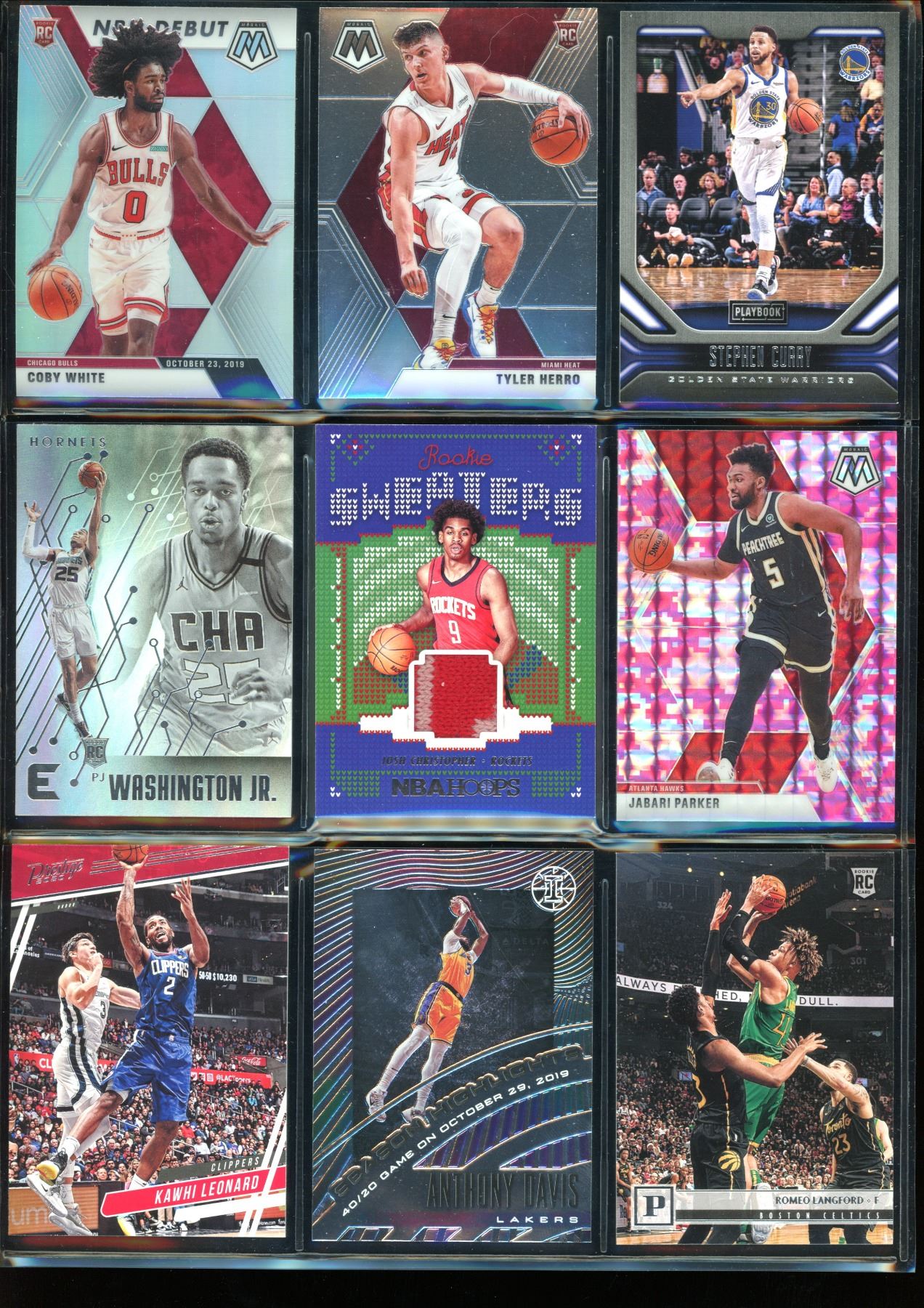 Lot of 9 Basketball Cards Inserts, Star Cards & Rookies