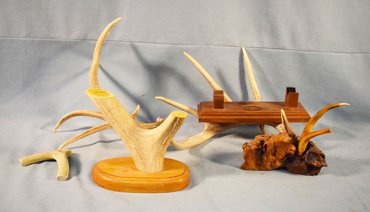 (5) Frank Hanzel antler knife displays/stands