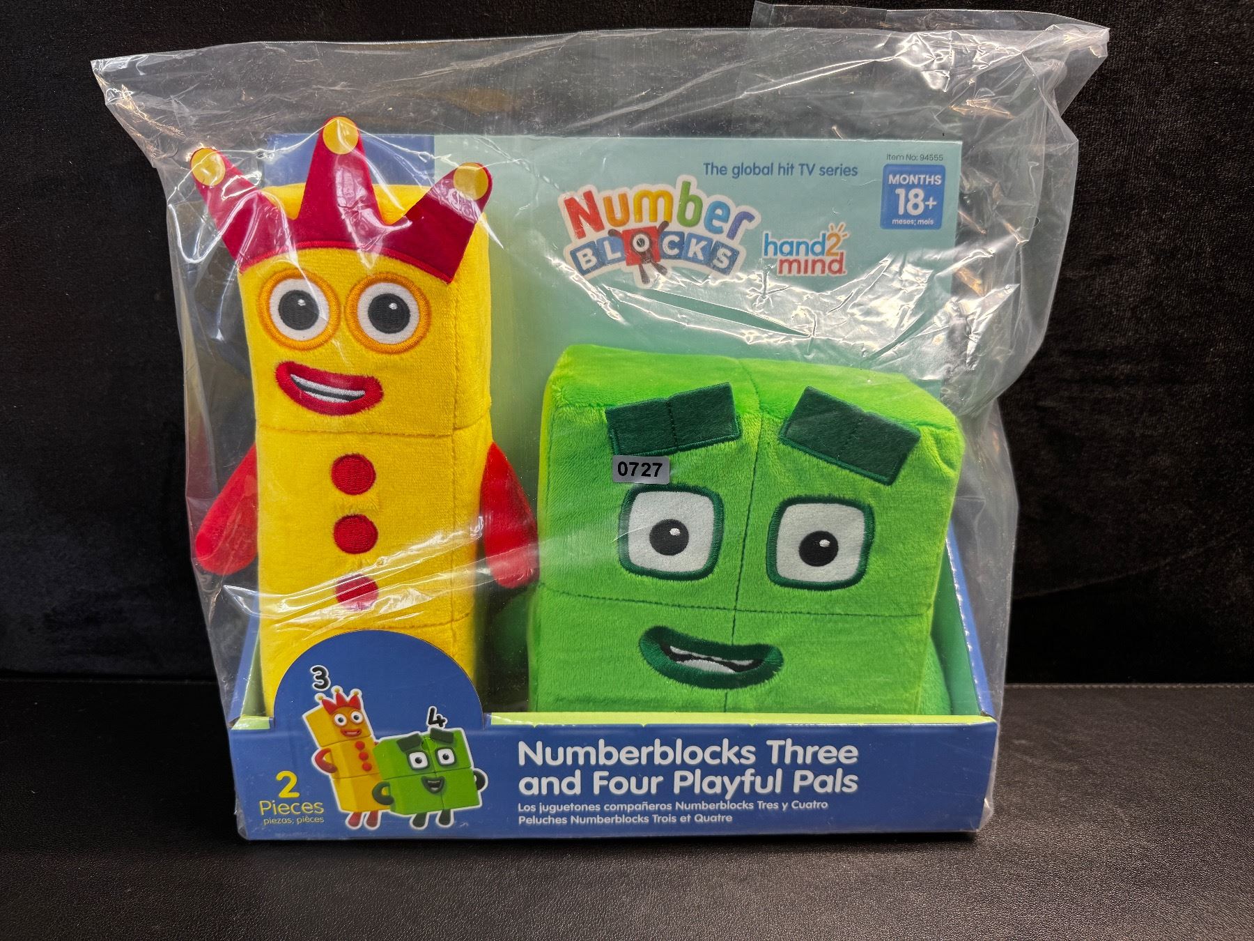 1 2-Piece Set of Number Blocks Plushies - Three and Four Playful Pals - New