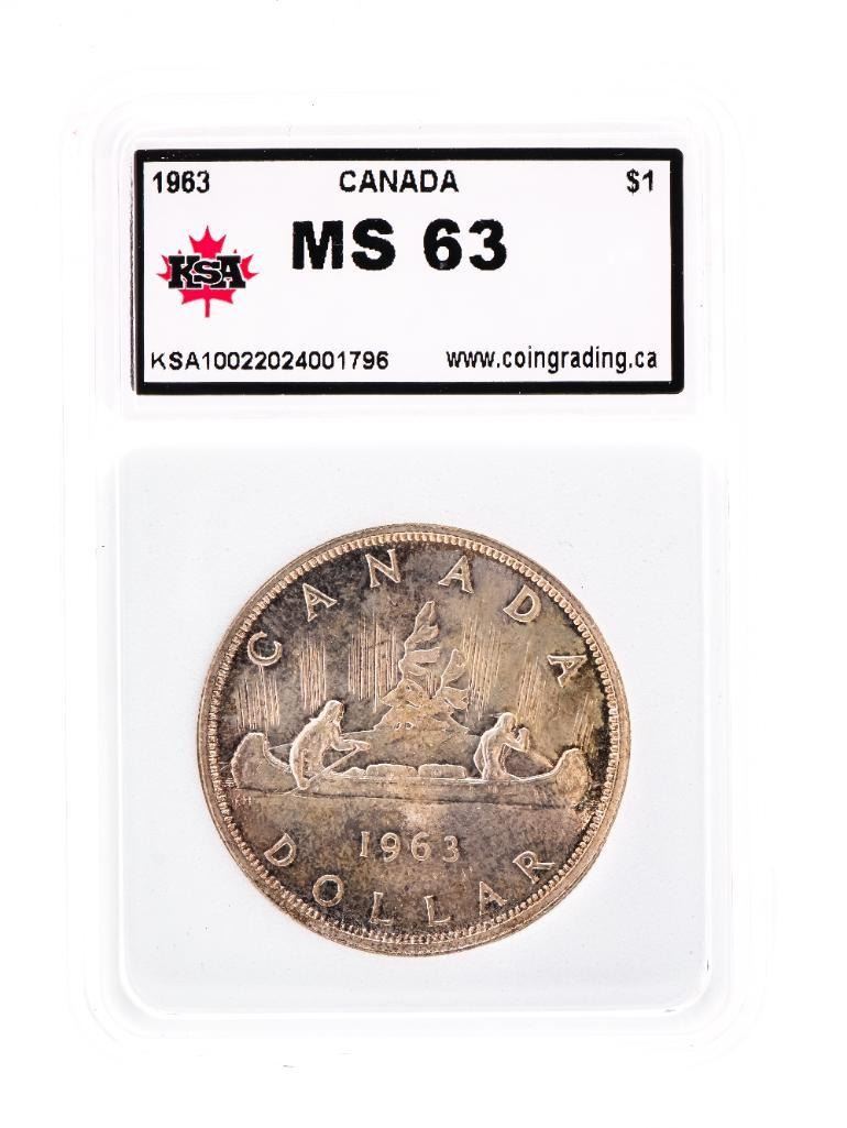 Canada 1963 Silver Dollar MS63 KSA