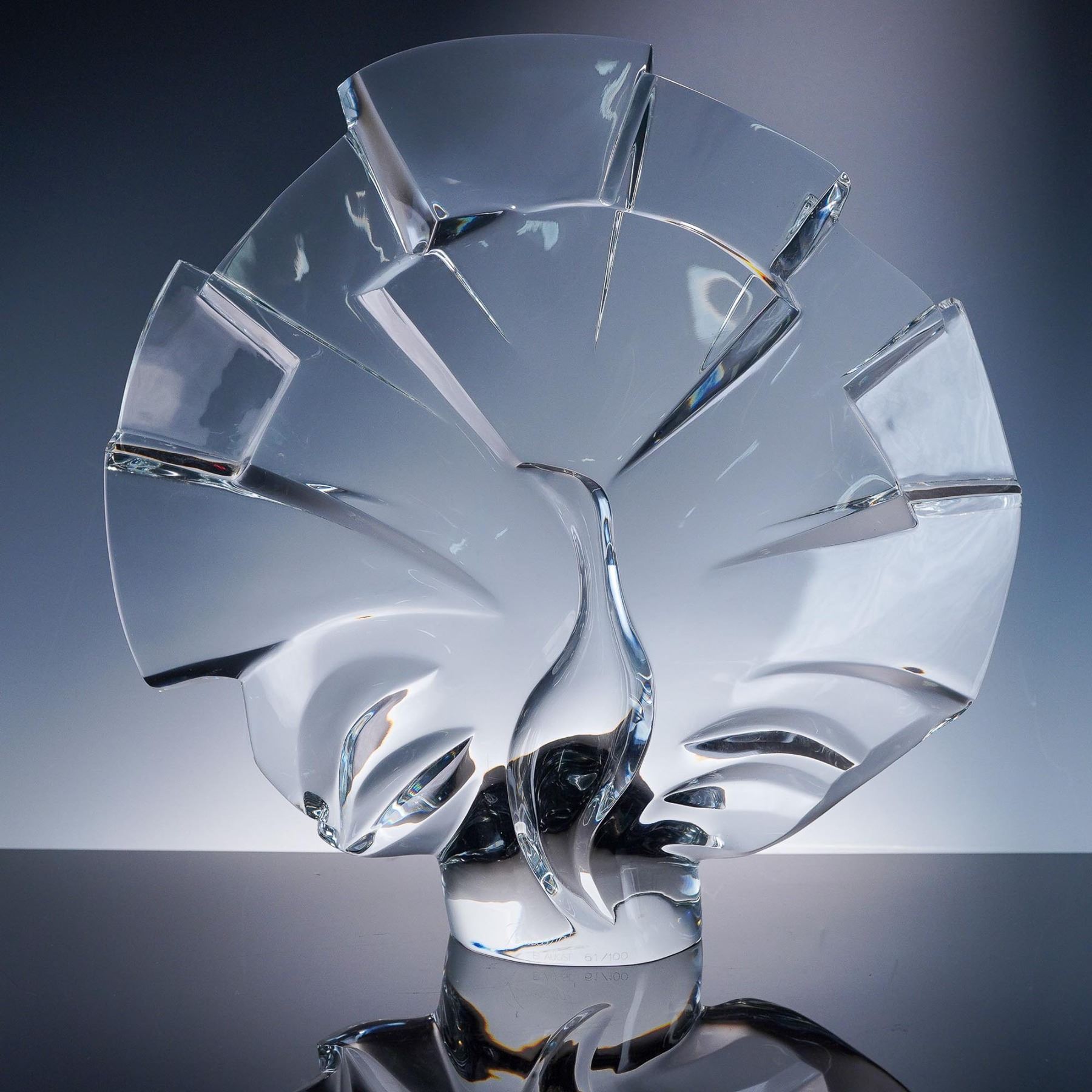 Baccarat Crystal Limited Edition Peacock Sculpture
