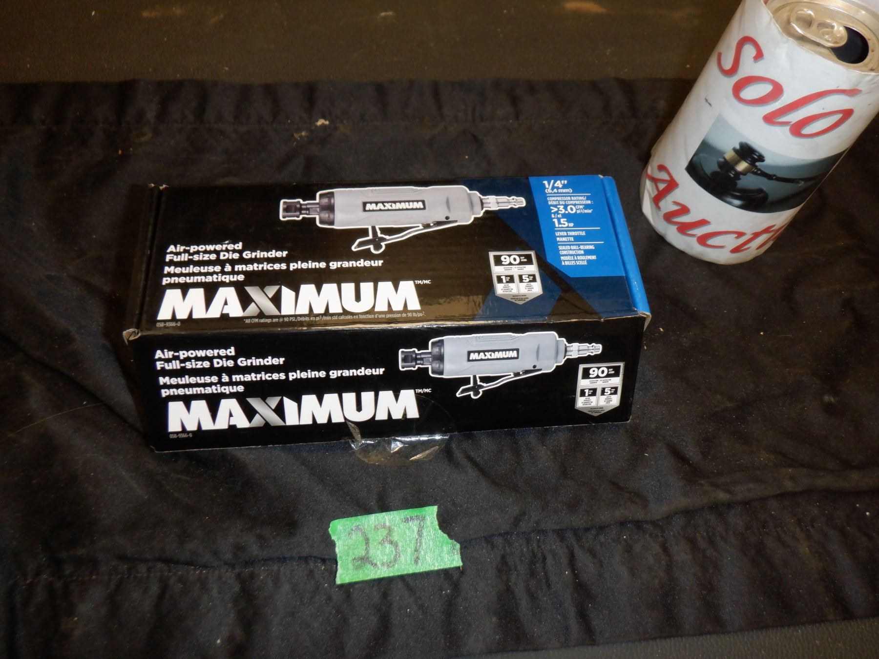 Maximum brand air powered full-size die grinder 1/4" in original box