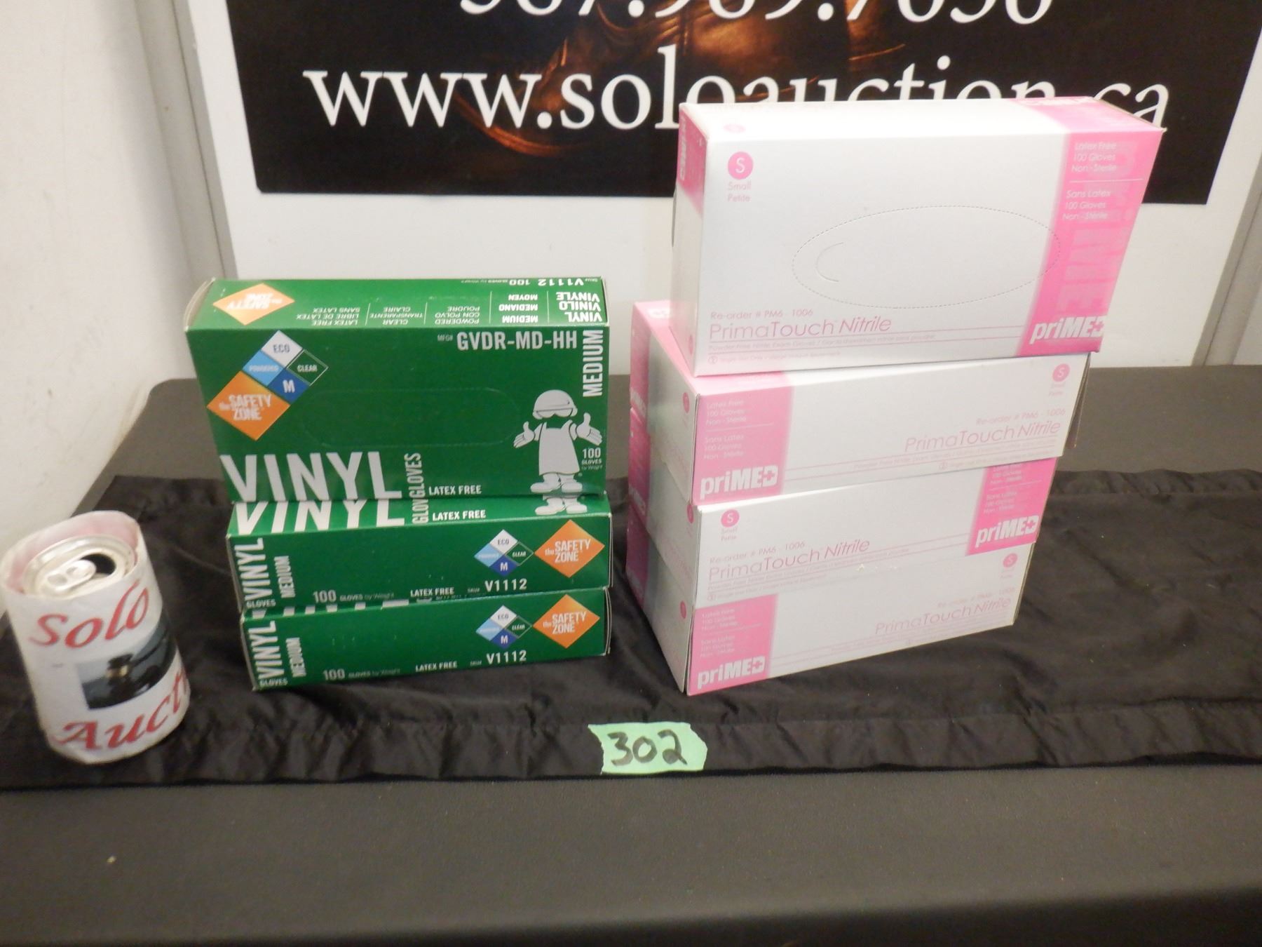 3 boxes of new disposable vinyl gloves, latex free, 100 gloves per box ...