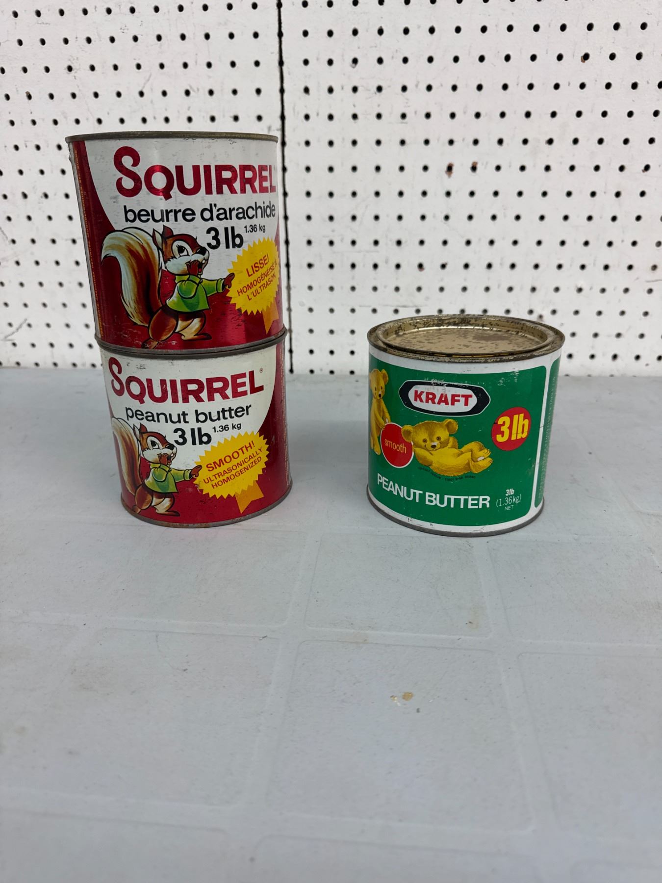 3 tin storage cans