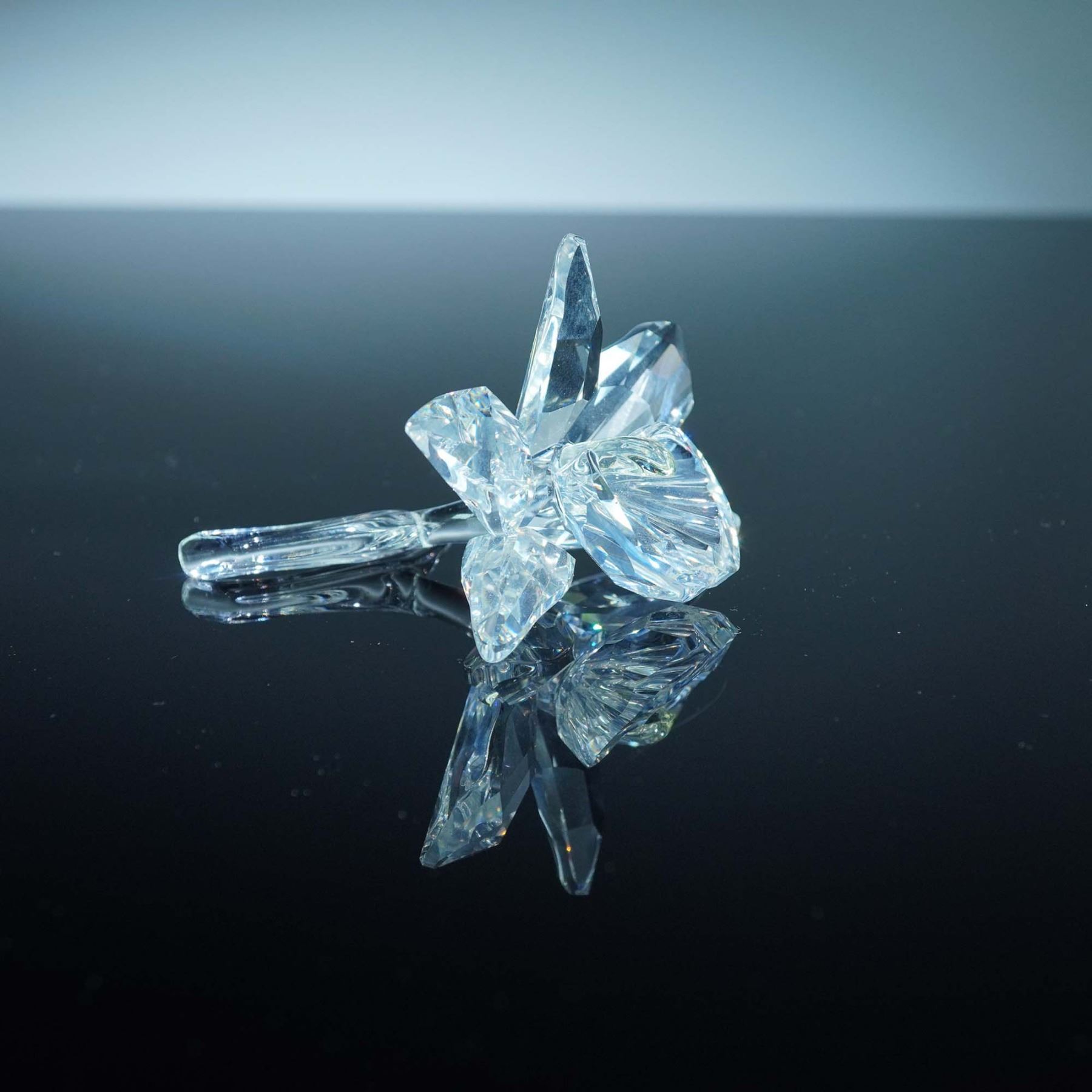 Swarovski Crystal Figurine, Orchid - Yellow Light Center