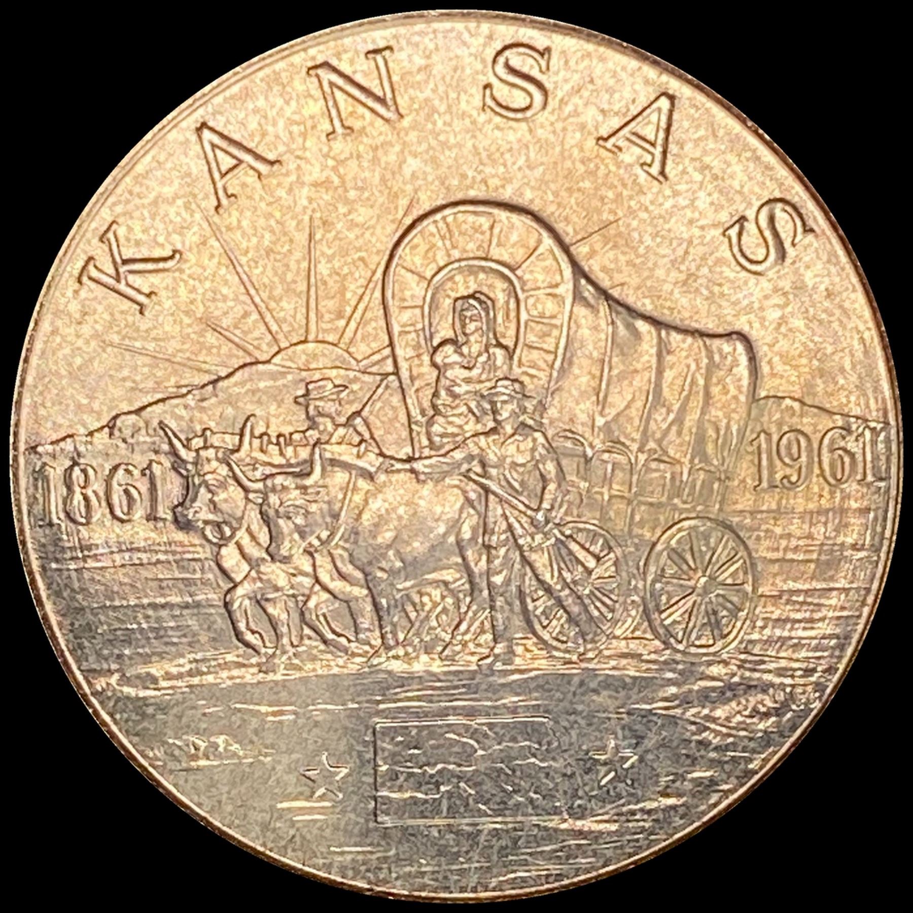 Kansas Centennial Silver Medal 1961 GEM BU