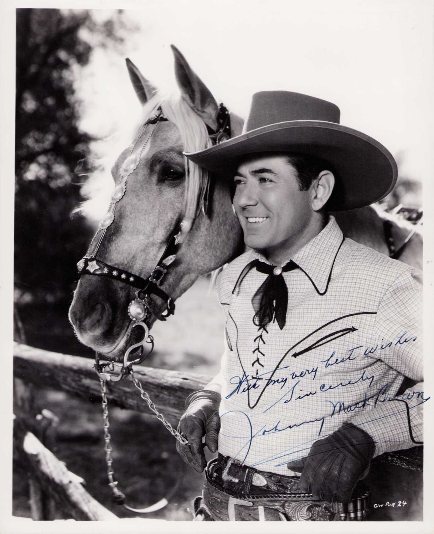 Johnny Mack Brown signed photo Western
