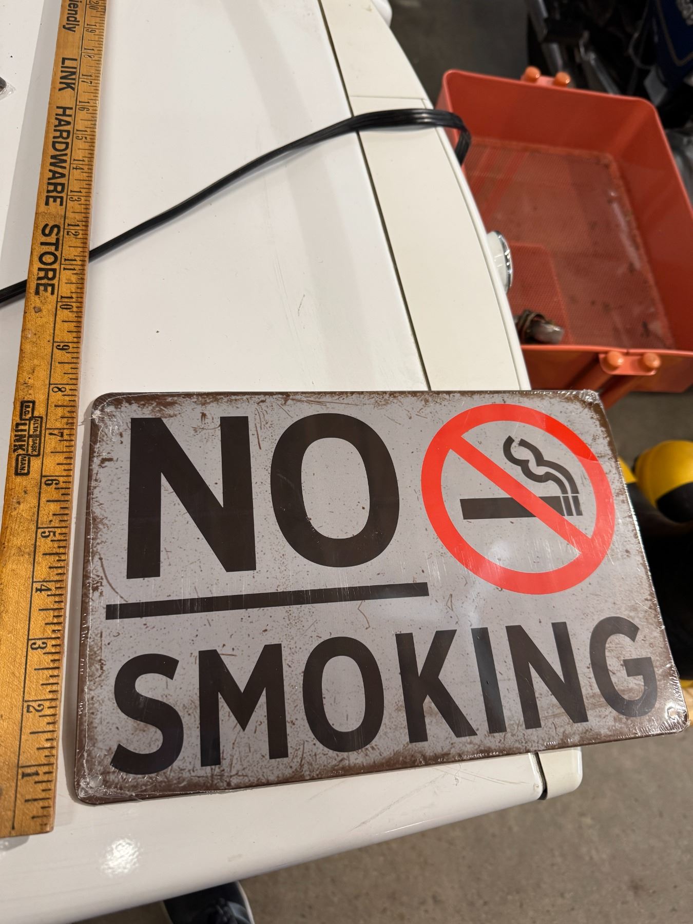 No smoking tin sign
