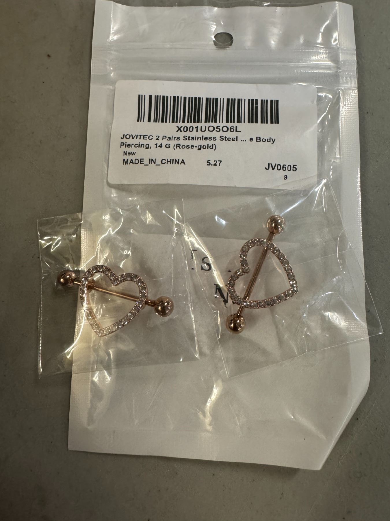 New sealed body piercings rose gold