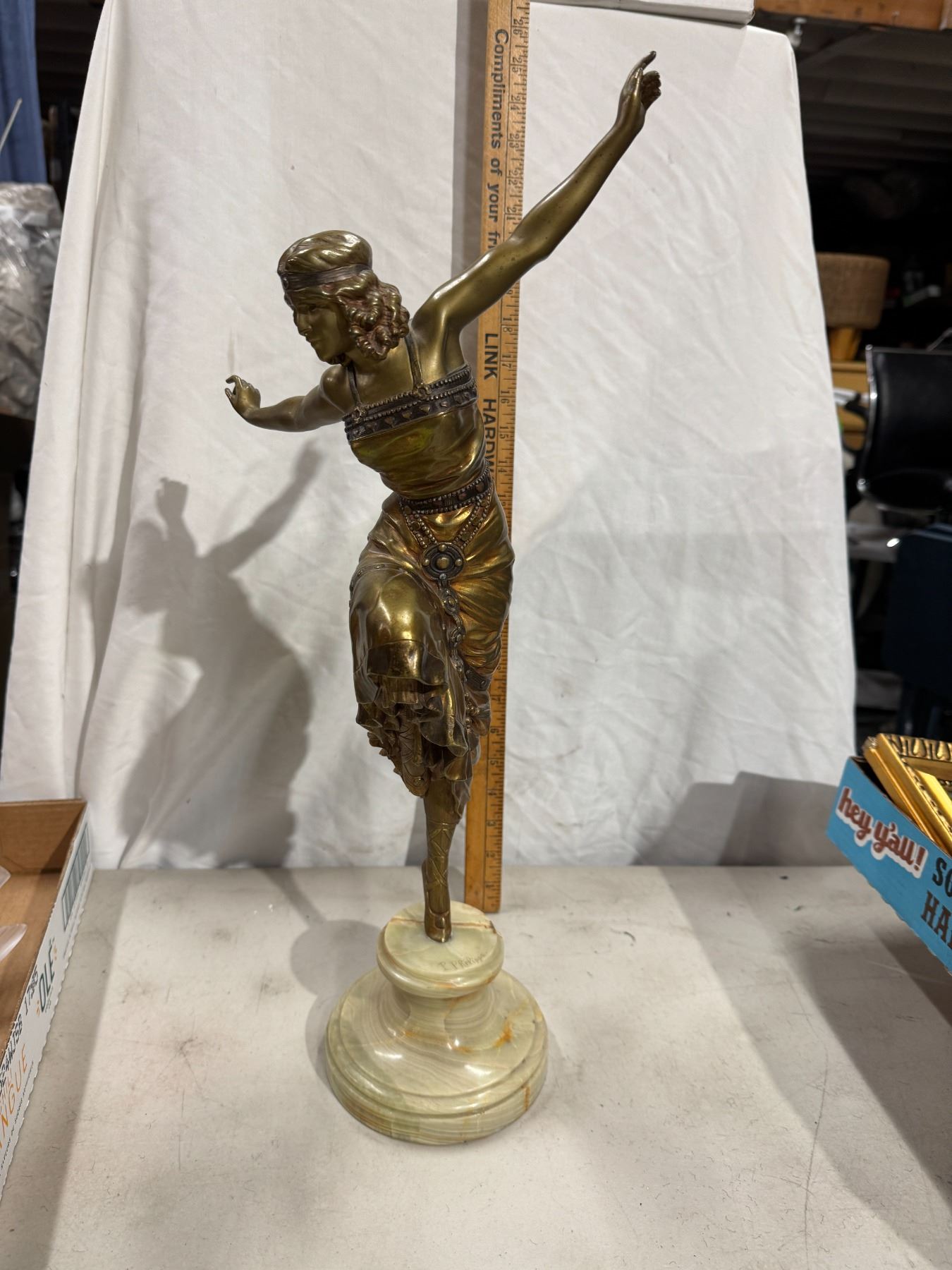 The Russian Dancer," a bronze sculpture by French-Polish artist Paul Philippe (1870-1930).