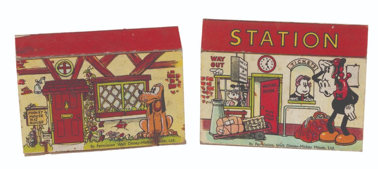 A Pair of Mickey Mouse House & Train Station Cardboard Cut-outs. - Van ...