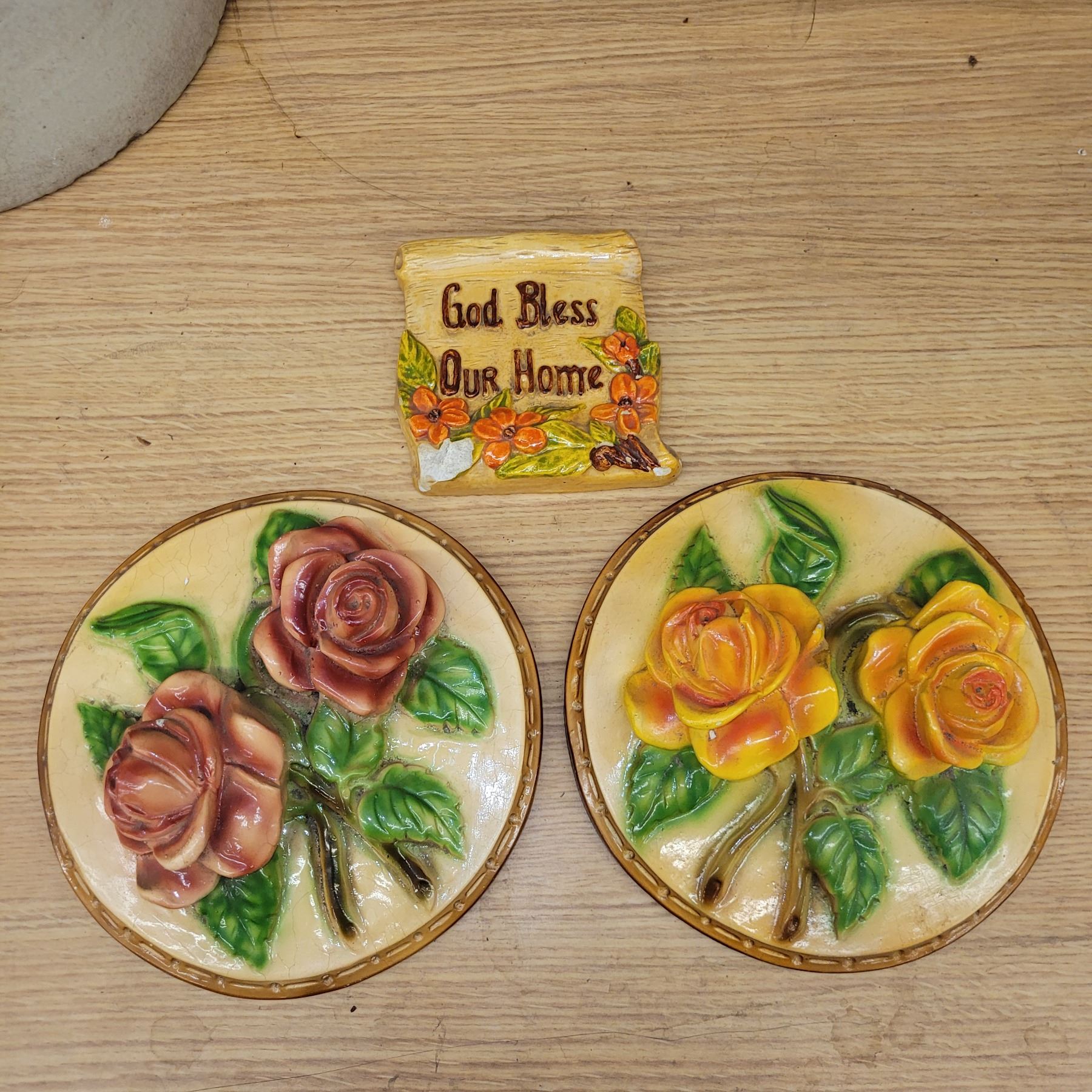 Vintage Devonware Chalkware Wall Decor 1940s