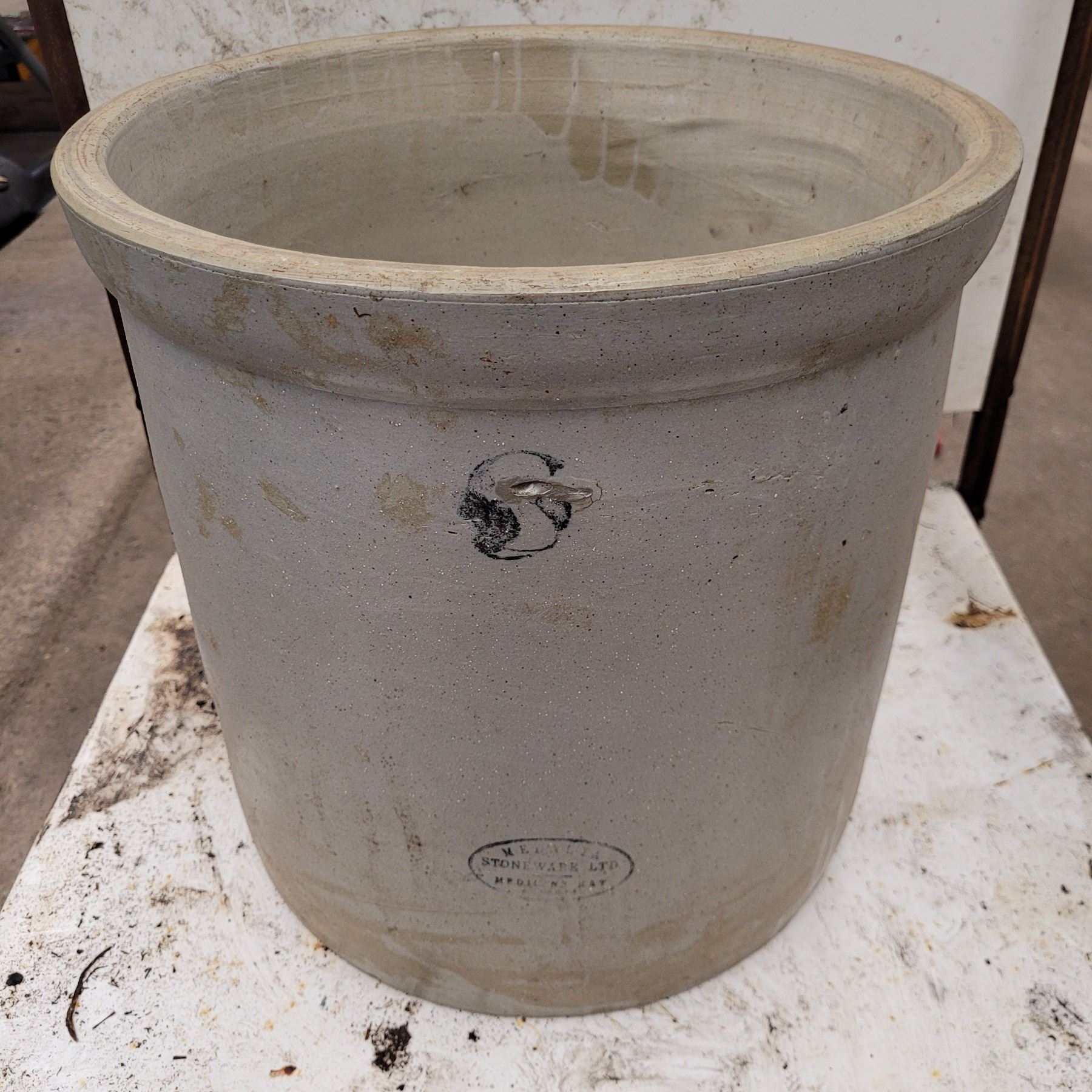 Large Medalta Stonware Crock - Looks Larger than a 6 Gallon