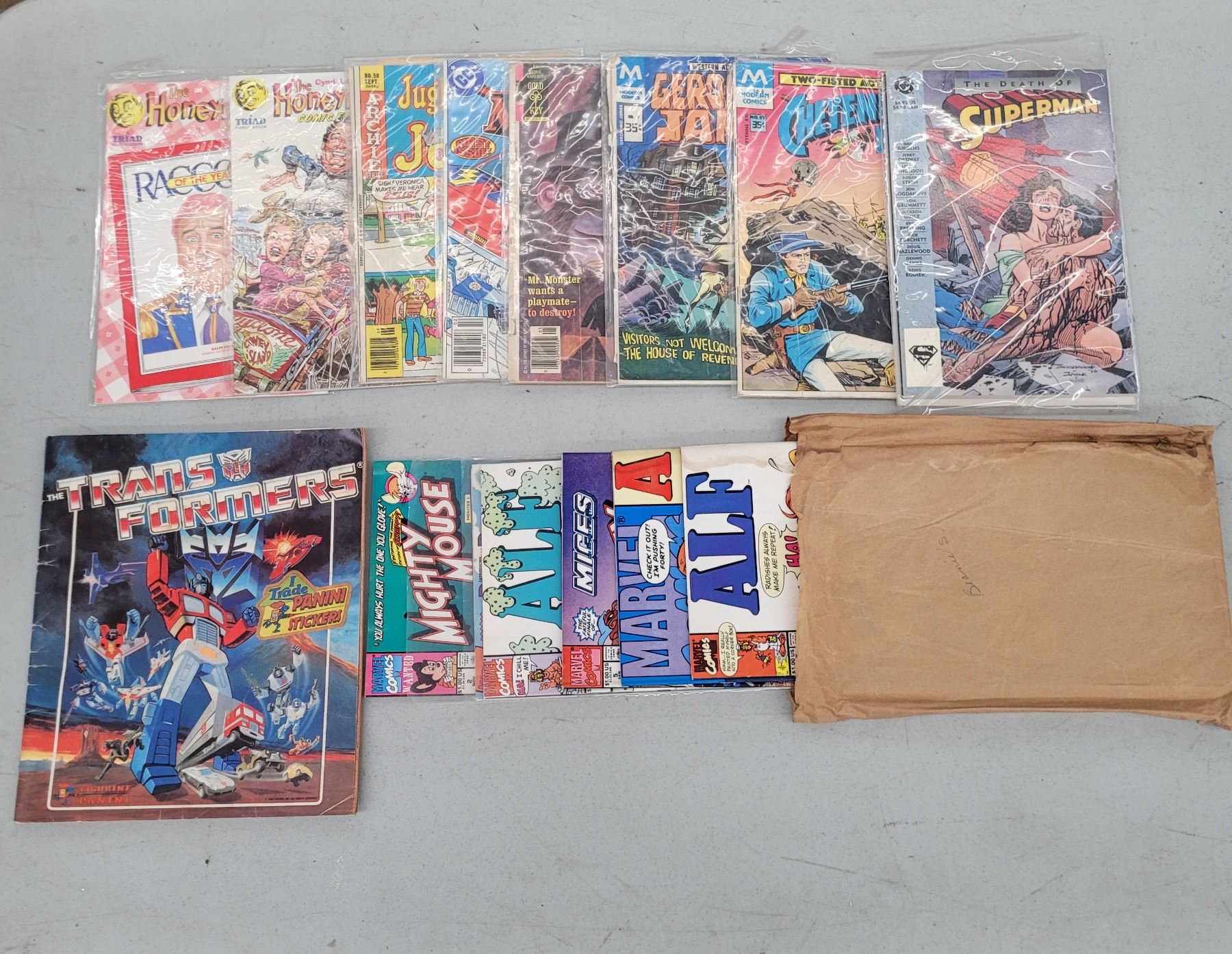 Lot of Vintage Comic Books & Transformers Sticker Book