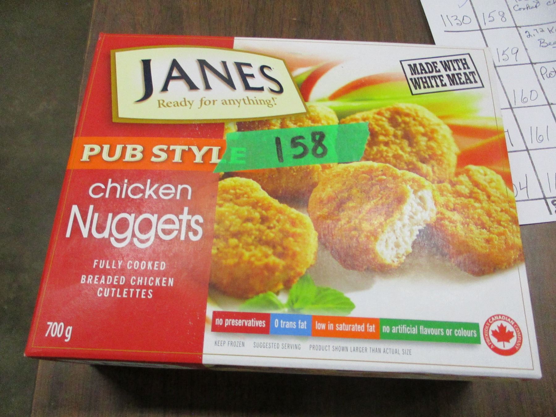 FROZEN: JANE'S FULLY COOKED CHICKEN NUGGETS (700G) - BOX