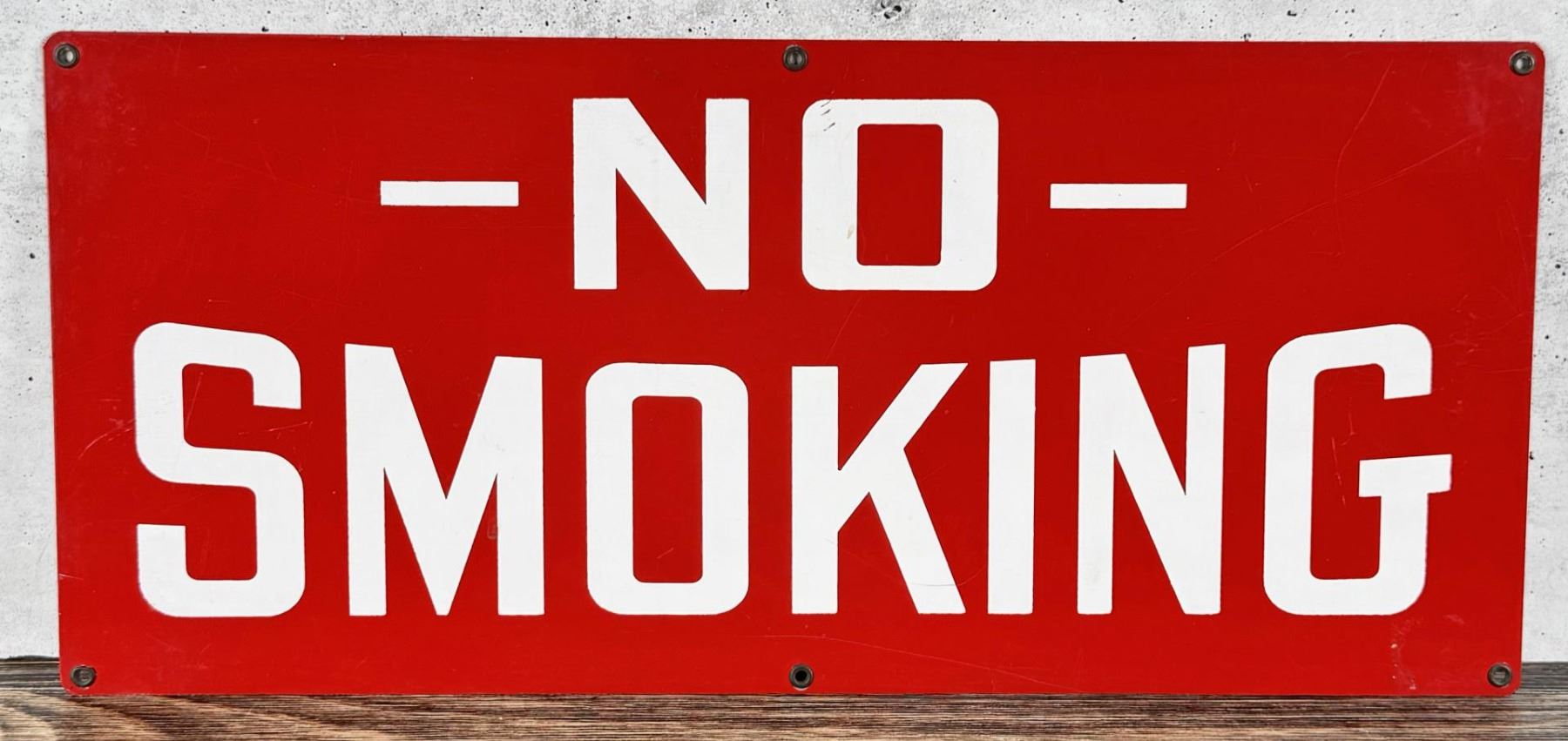 Antique Mine Shaft Porcelain No Smoking Sign