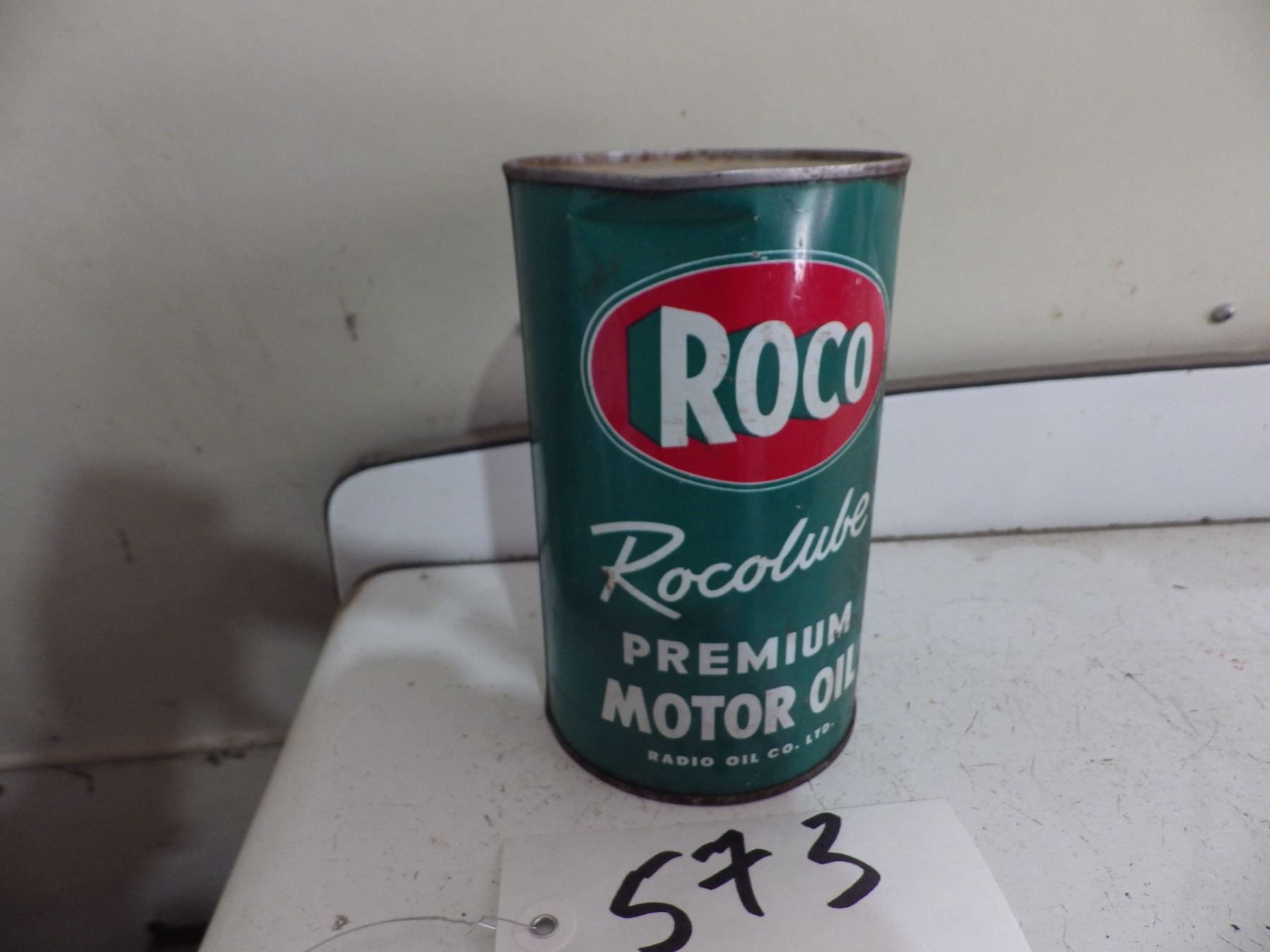 Vintage Roco Premium Motor Oil tin