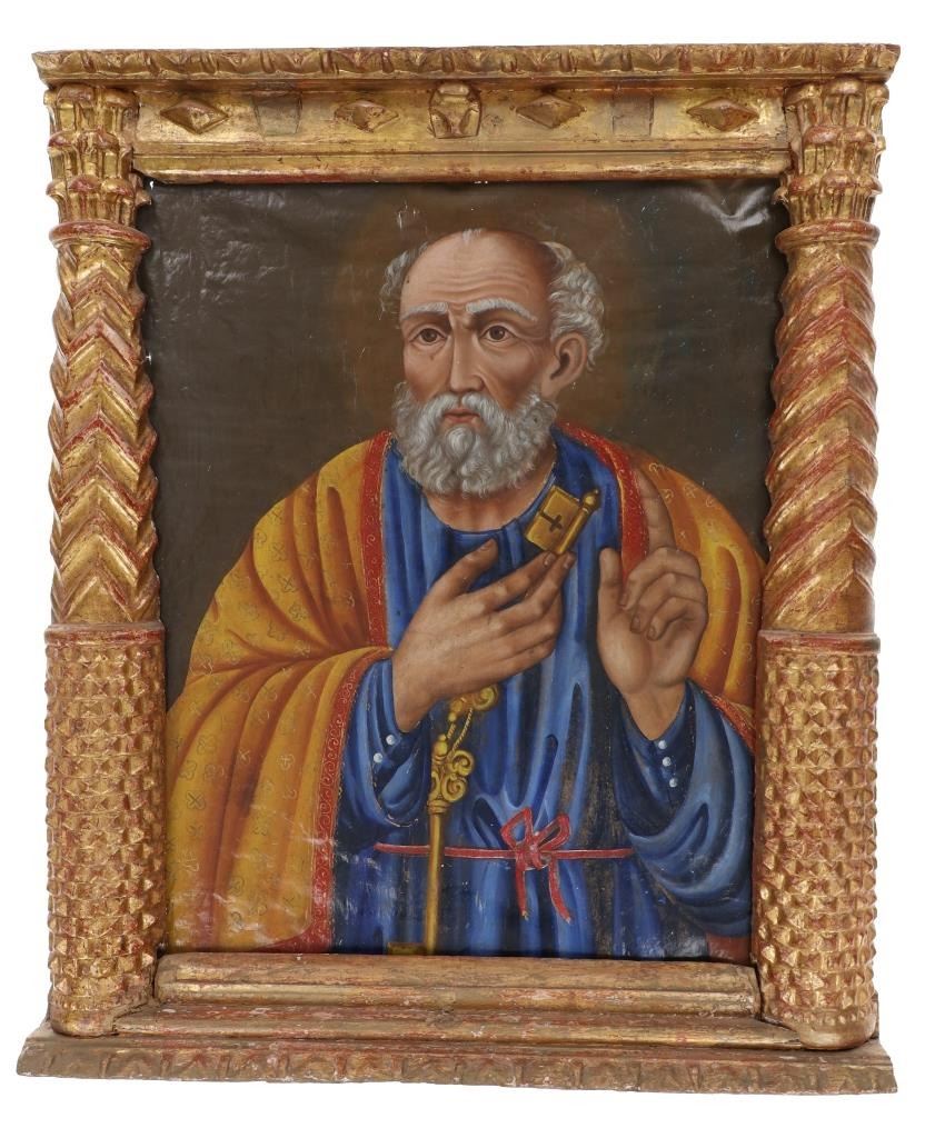 18th Century Saint Peter Catholic Oil Painting