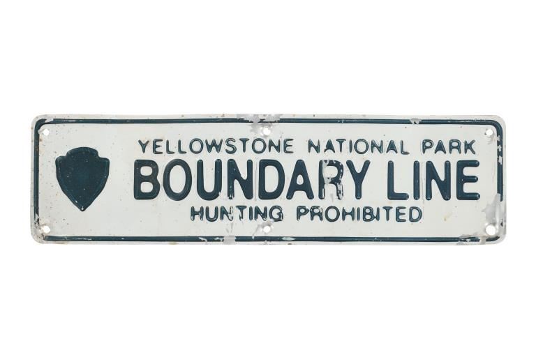 Ca. 1930's Yellowstone National Park Boundary Sign