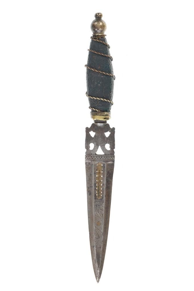 18th-century Spanish Chiseled & Pierced Dagger