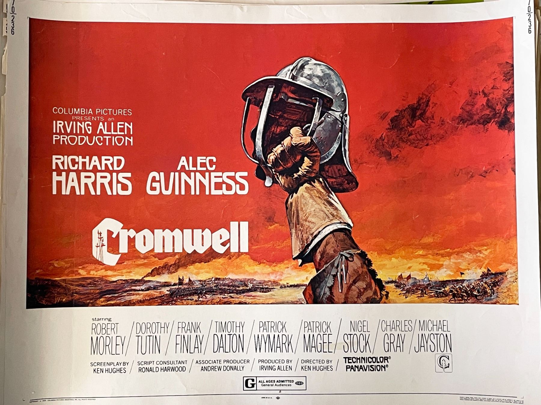 Cromwell 1970 vintage movie poster