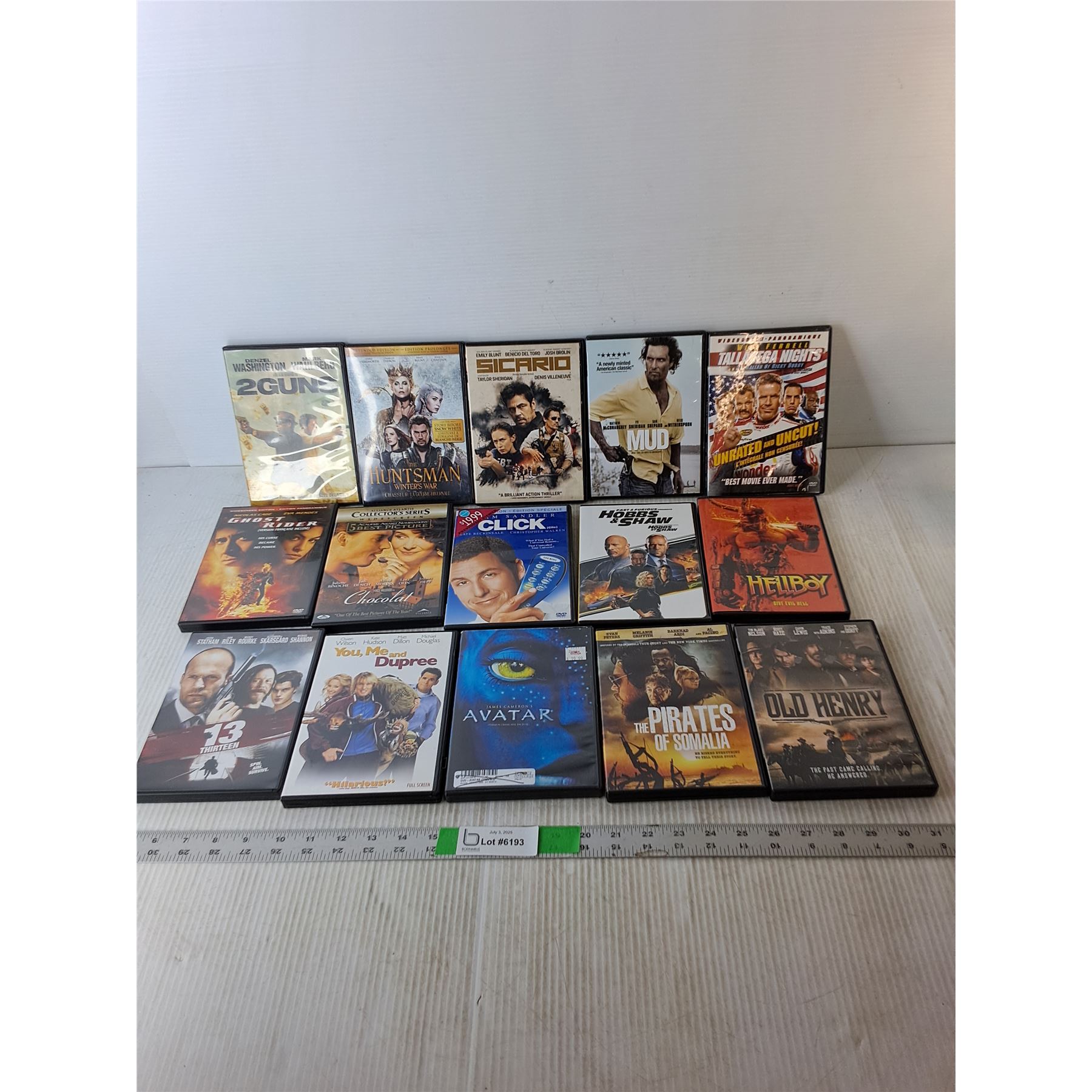 (15) DVDs- Mud, Sicario, 2 Guns, Misc.