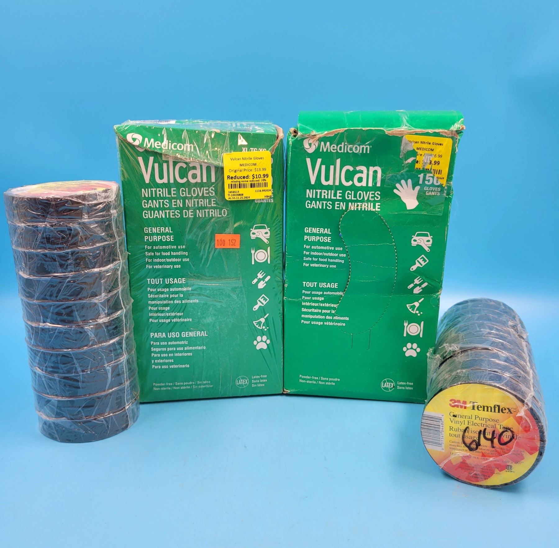 3M Vinyl Electrical Tape & Medicom Vulcan Nitrile Gloves