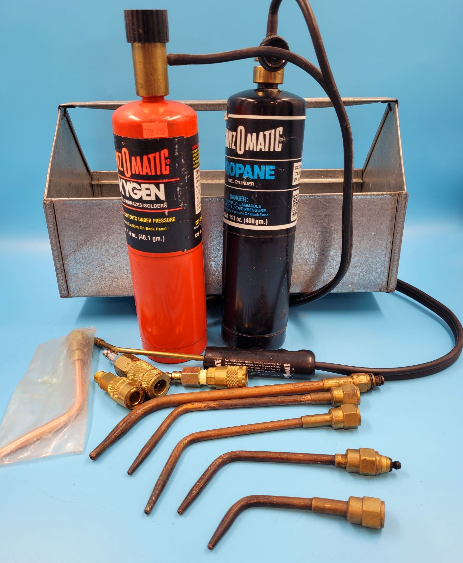 Galvanized Metal Toolbox, Welding Torch Tips, & Bernz-O-Matic Propane ...