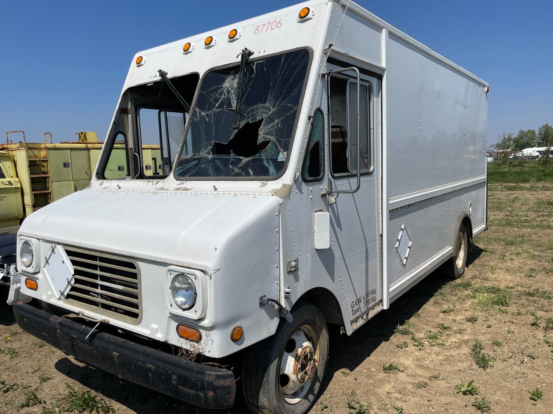 White cub van, good rear tires, sold for parts