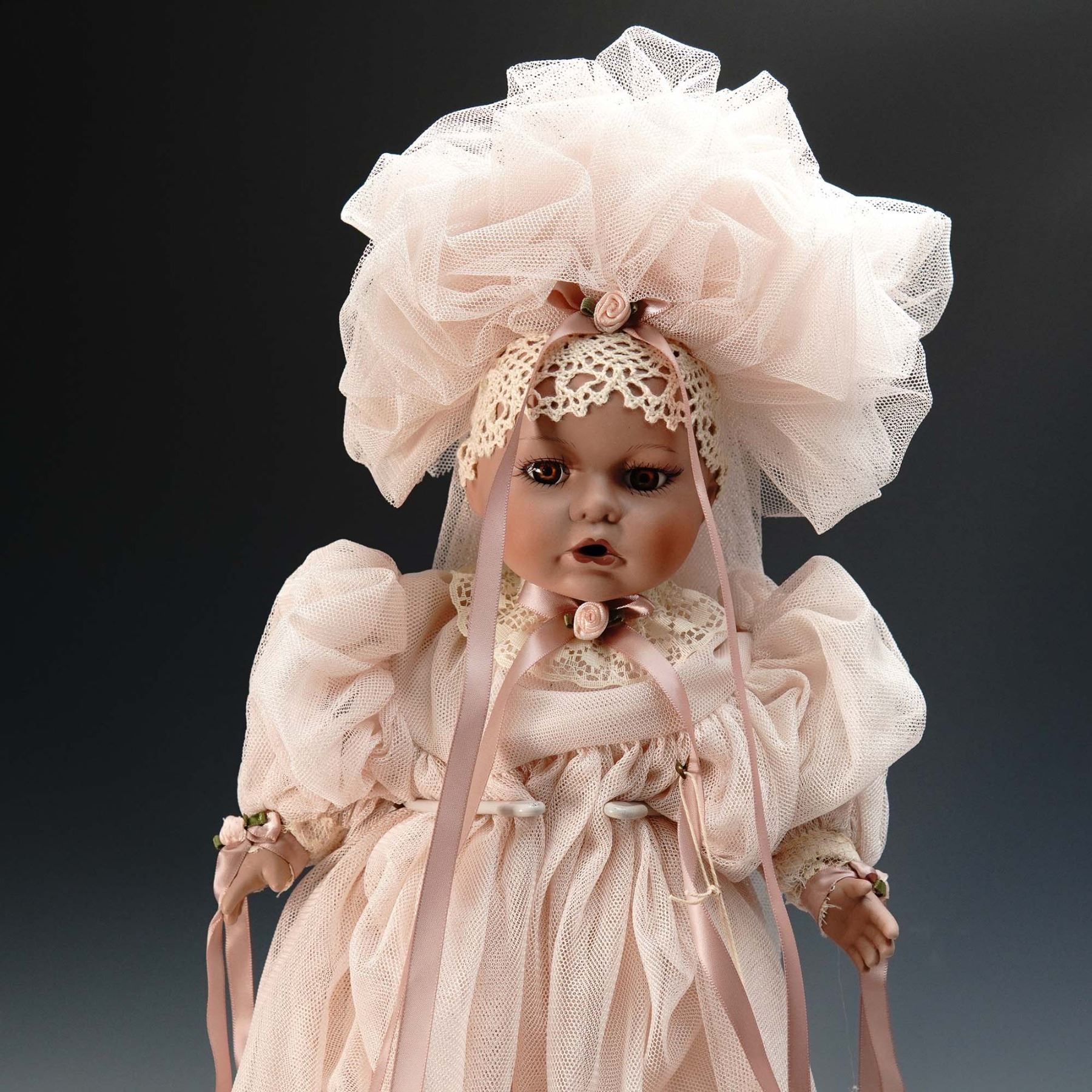 2pc Porcelain Dolls, Seymour Mann Akia & Elaine's Collectibles Victorian
